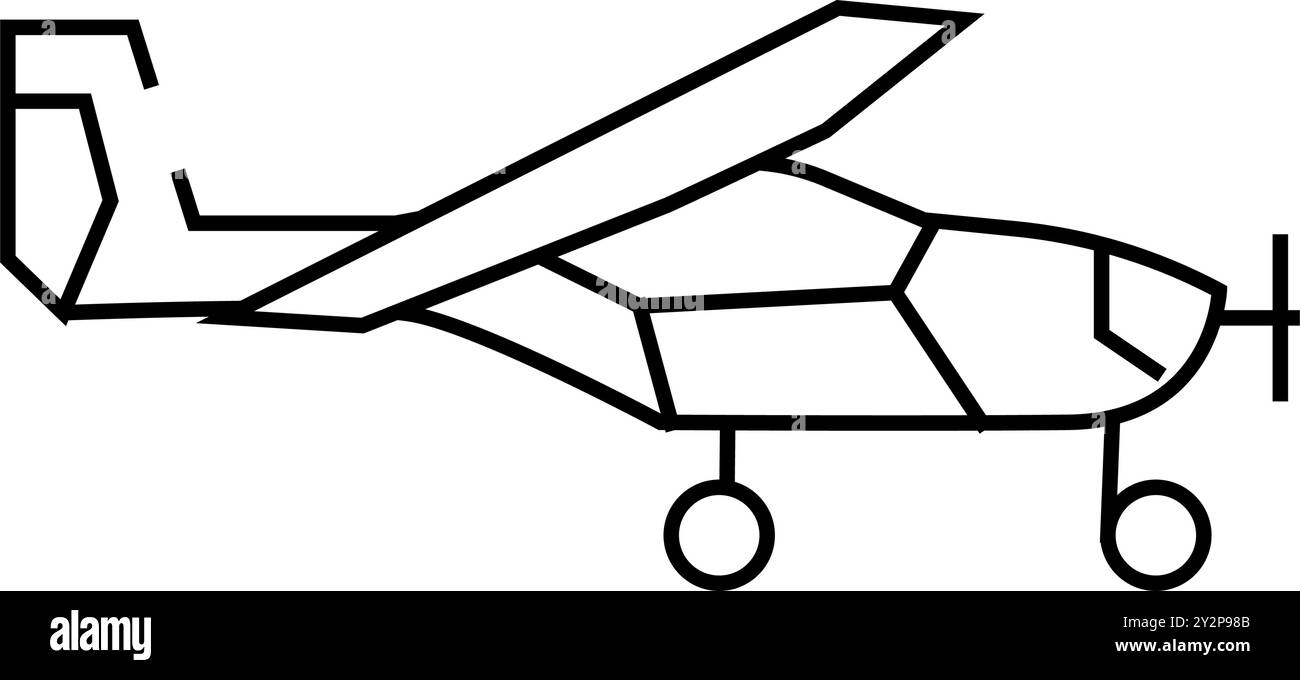 Light Sport Airplane Aircraft Line Icon Vector Illustration Outerwear