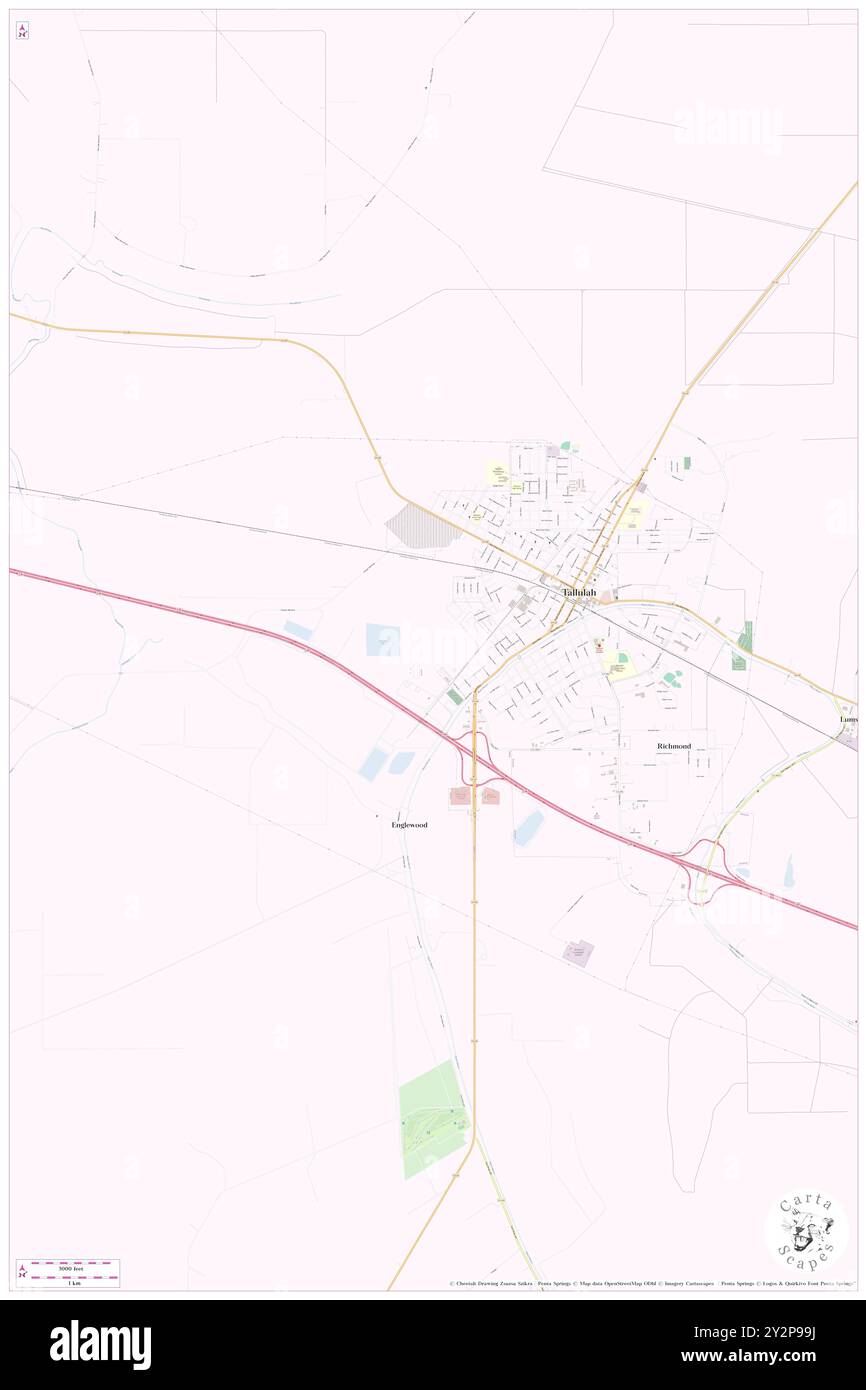 Tallulah map hi-res stock photography and images - Alamy