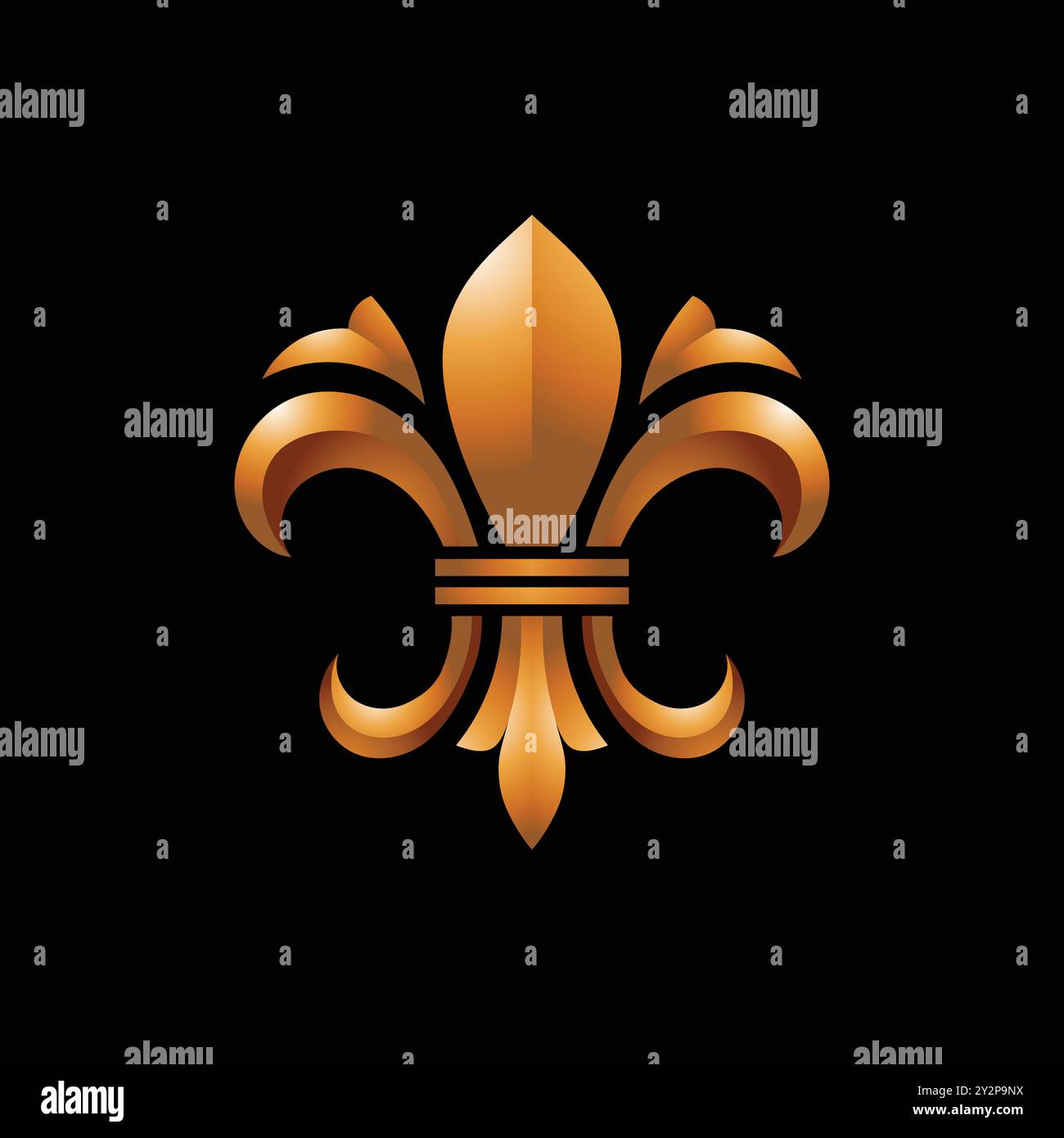 Golden Fleur-de-lis symbols as vector, Lily symbols in exact shape ...