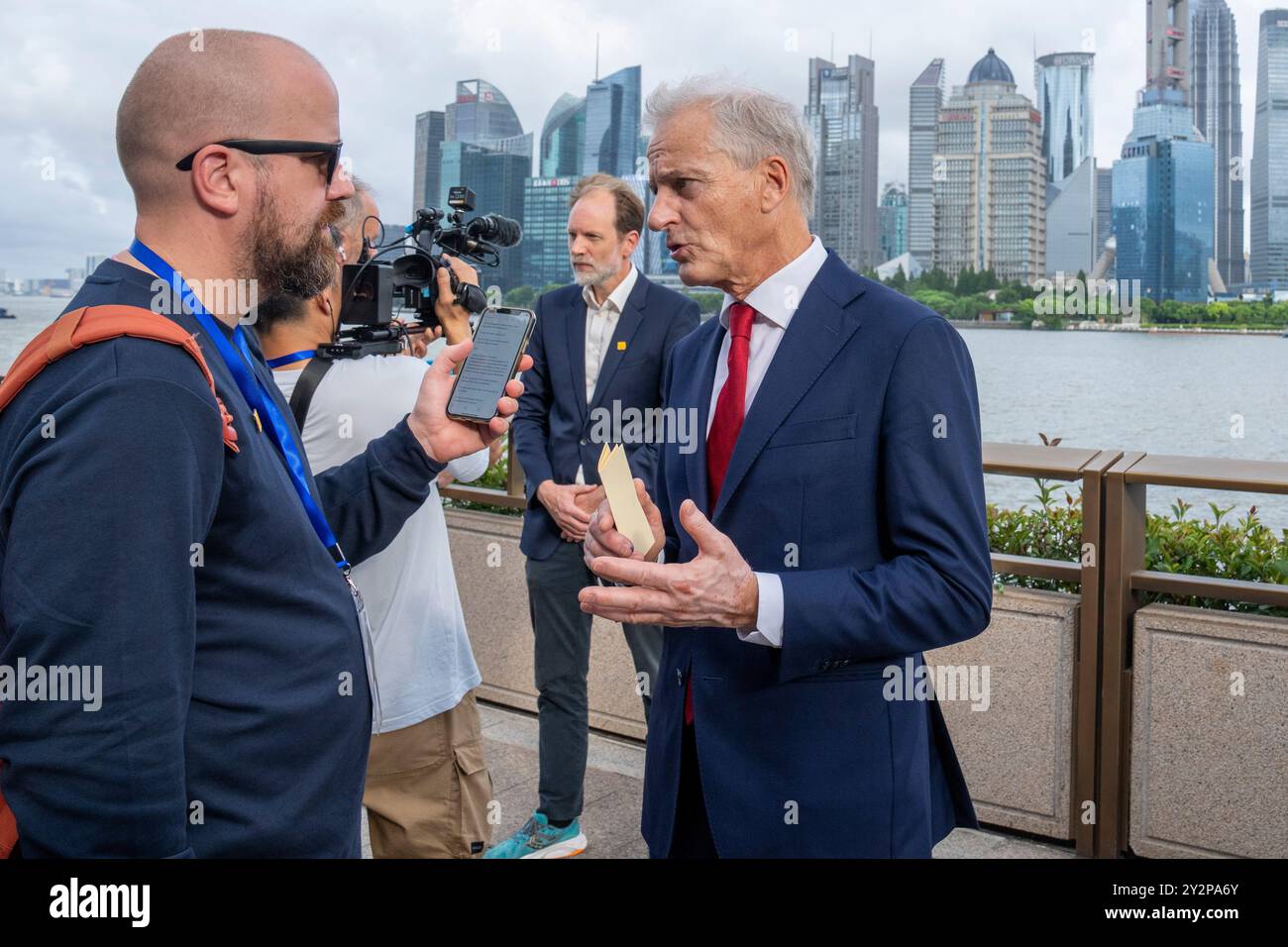 Shanghai, China 20240911. Norwegian Prime Minister Jonas Gahr Store ...