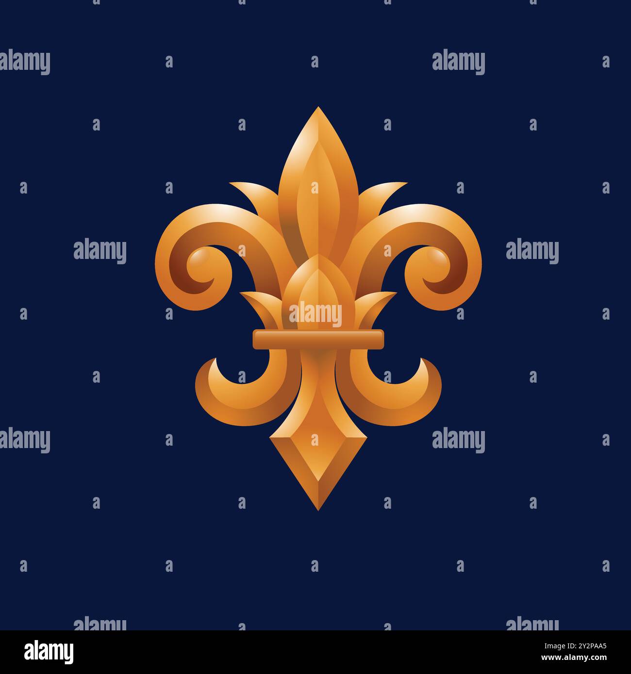 Golden Fleur-de-lis symbols as vector, Lily symbols in exact shape ...