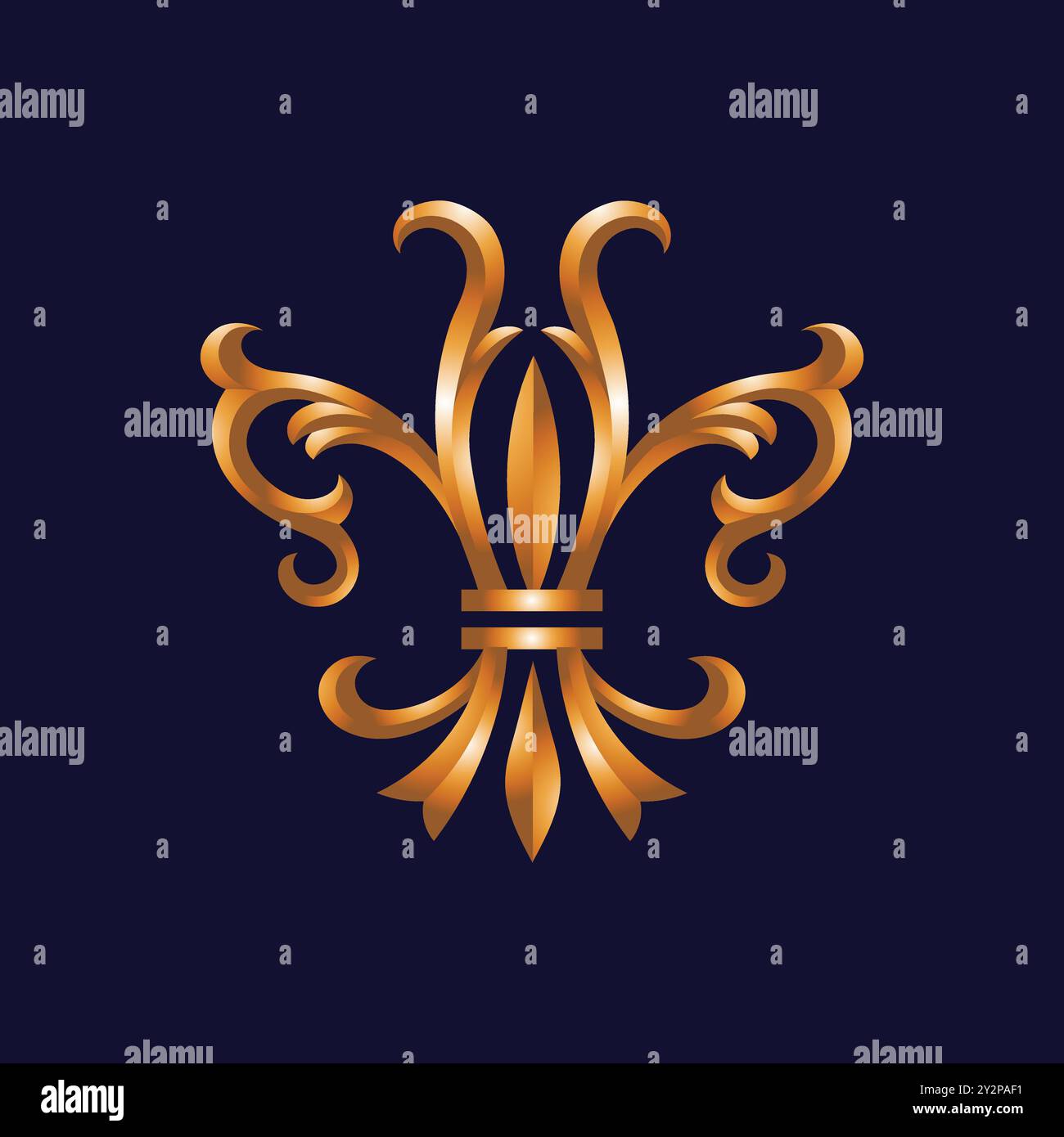 Golden Fleur-de-lis symbols as vector, Lily symbols in exact shape ...