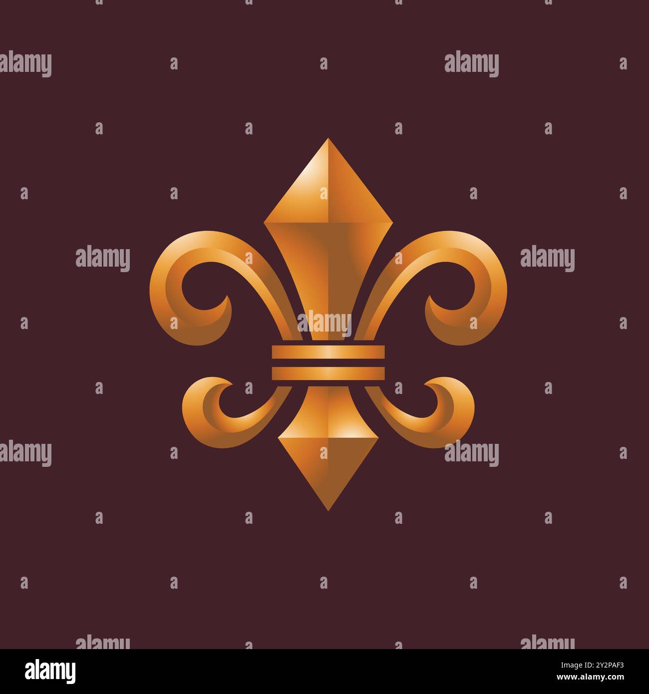 Golden Fleur-de-lis symbols as vector, Lily symbols in exact shape ...