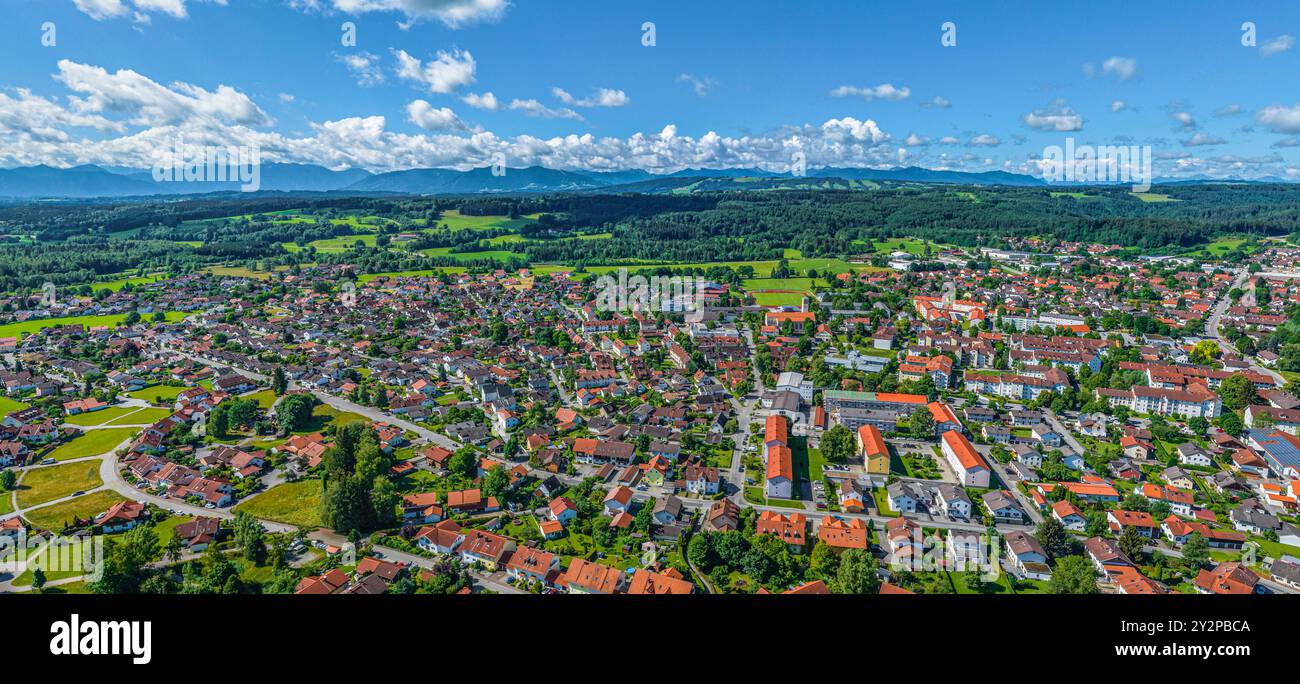 Aerial view of the market village of Peißenberg in Upper Bavaria Stock ...