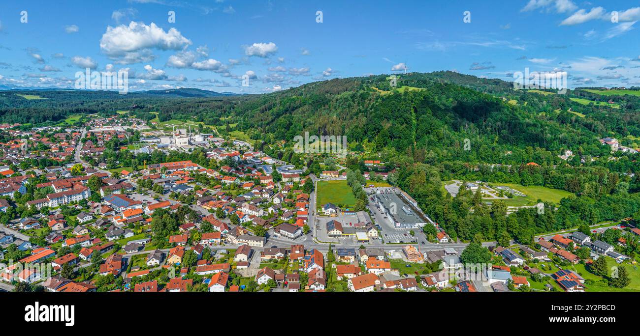 Aerial view of the market village of Peißenberg in Upper Bavaria Stock ...