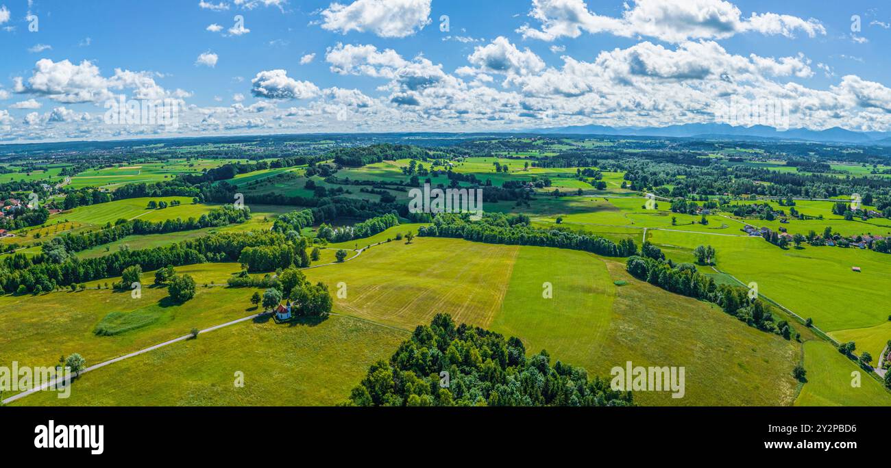 Aerial view of the market village of Peißenberg in Upper Bavaria Stock ...