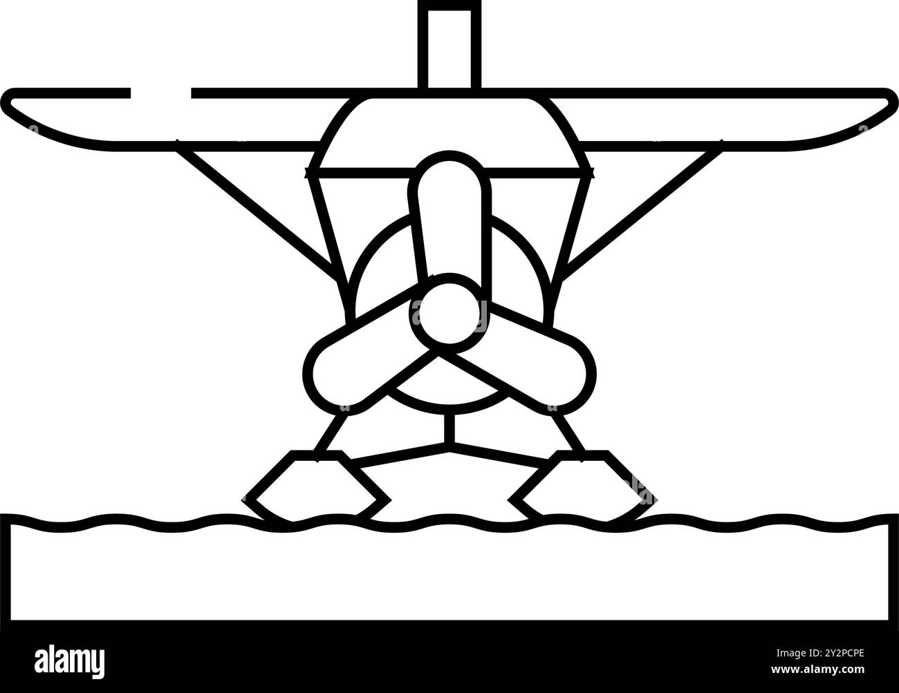 floatplane airplane aircraft line icon vector illustration outerwear ...