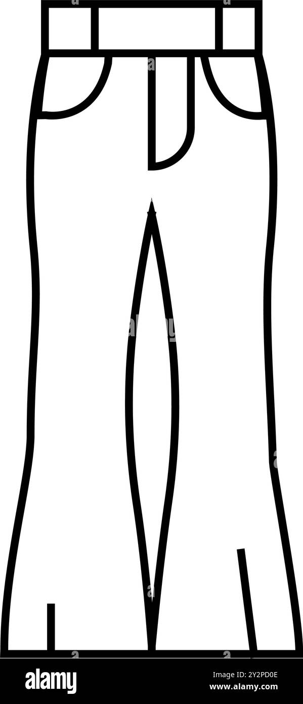 bell bottoms pants clothes line icon vector illustration Stock Vector ...