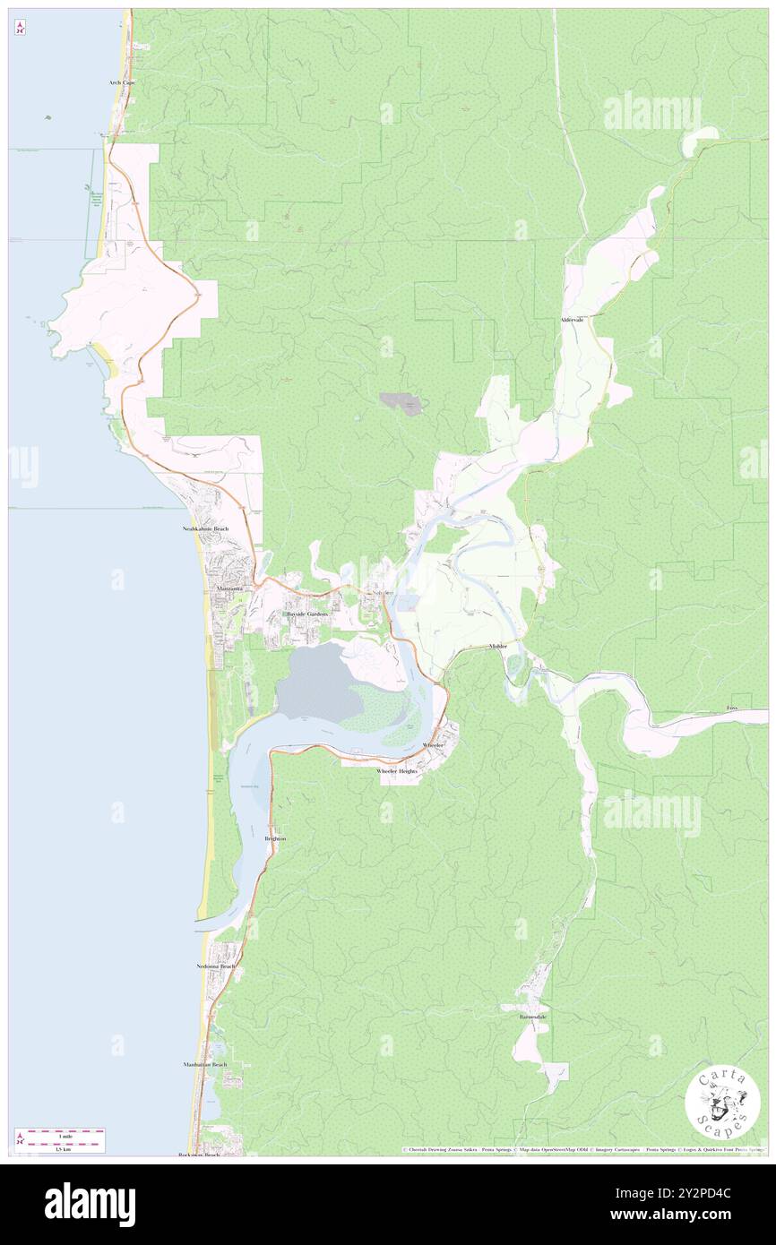 Map of nehalem oregon Cut Out Stock Images & Pictures - Alamy