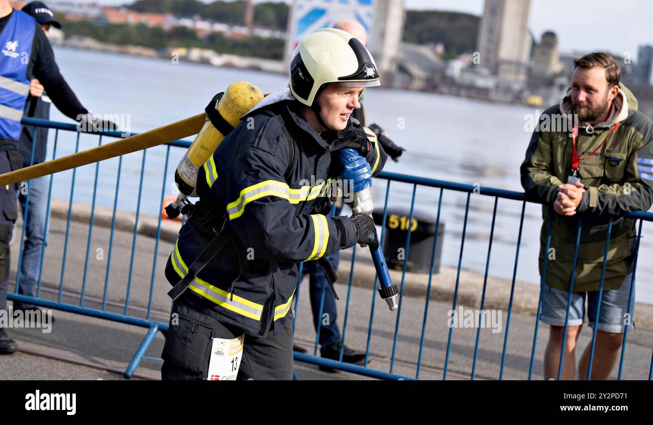 Casper Kudahl from Denmark compete in the age group 30-34 years ...