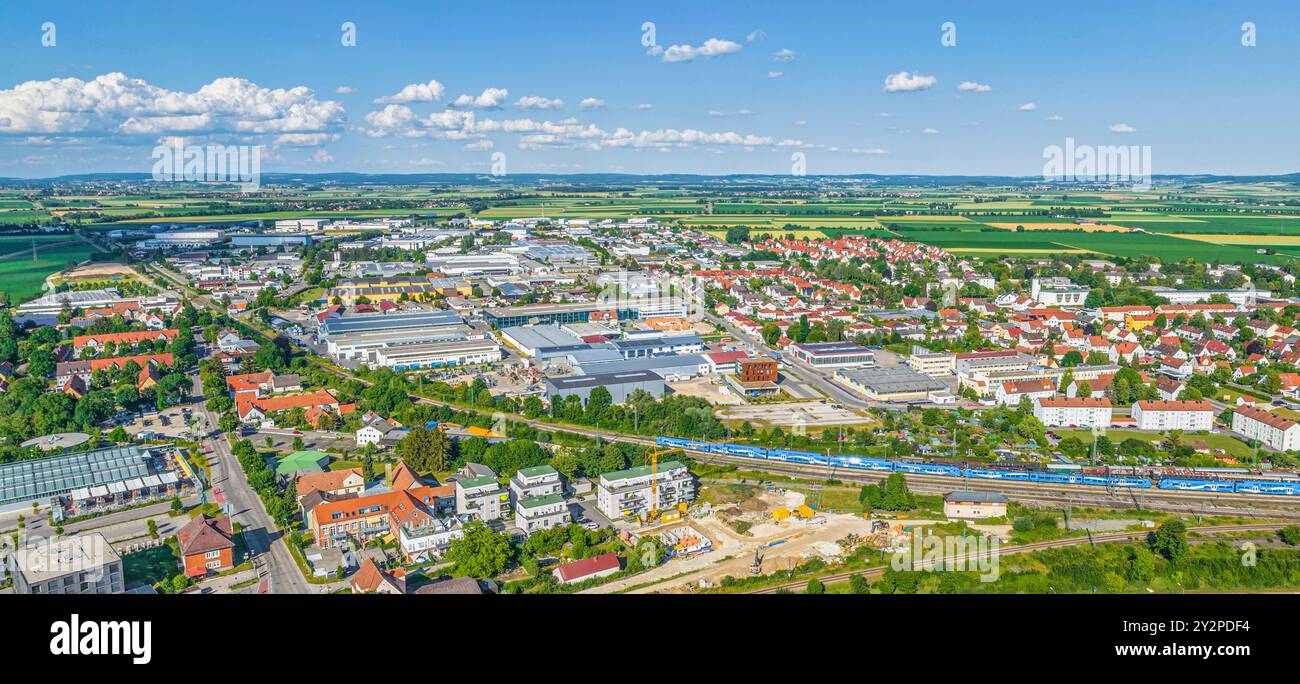 Aerial view to Nördlingen in the Geopark Ries in northern Swabia Stock ...