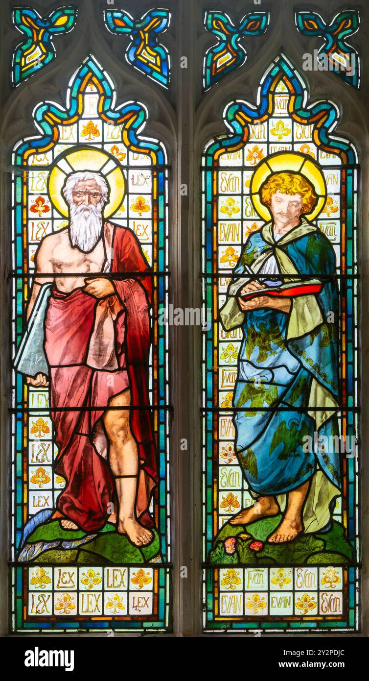 Stained glass window of Moses and Saint John by Ford Madox Ford c 1878 ...