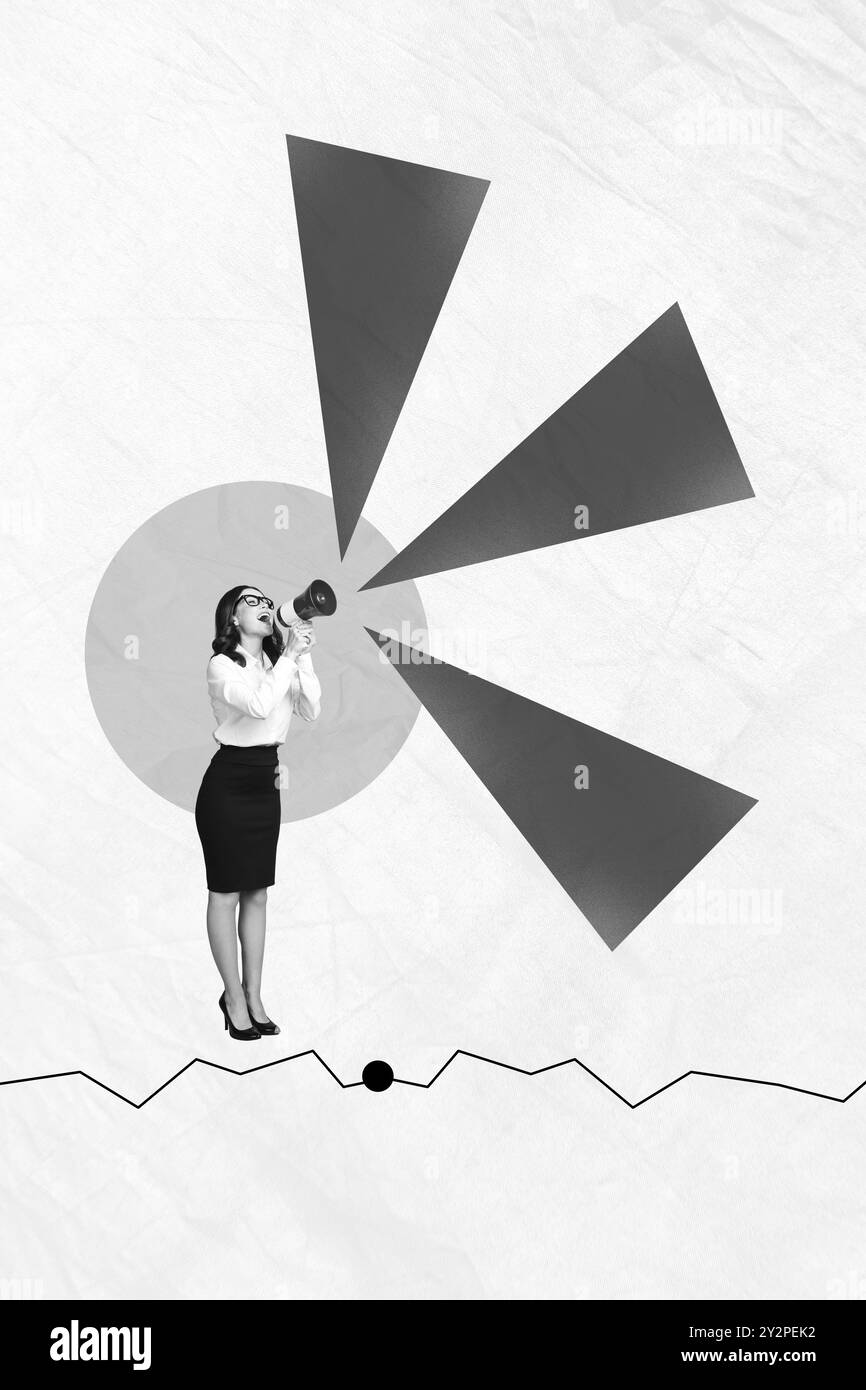 Composite sketch image artwork photo collage of monochrome workspace ...