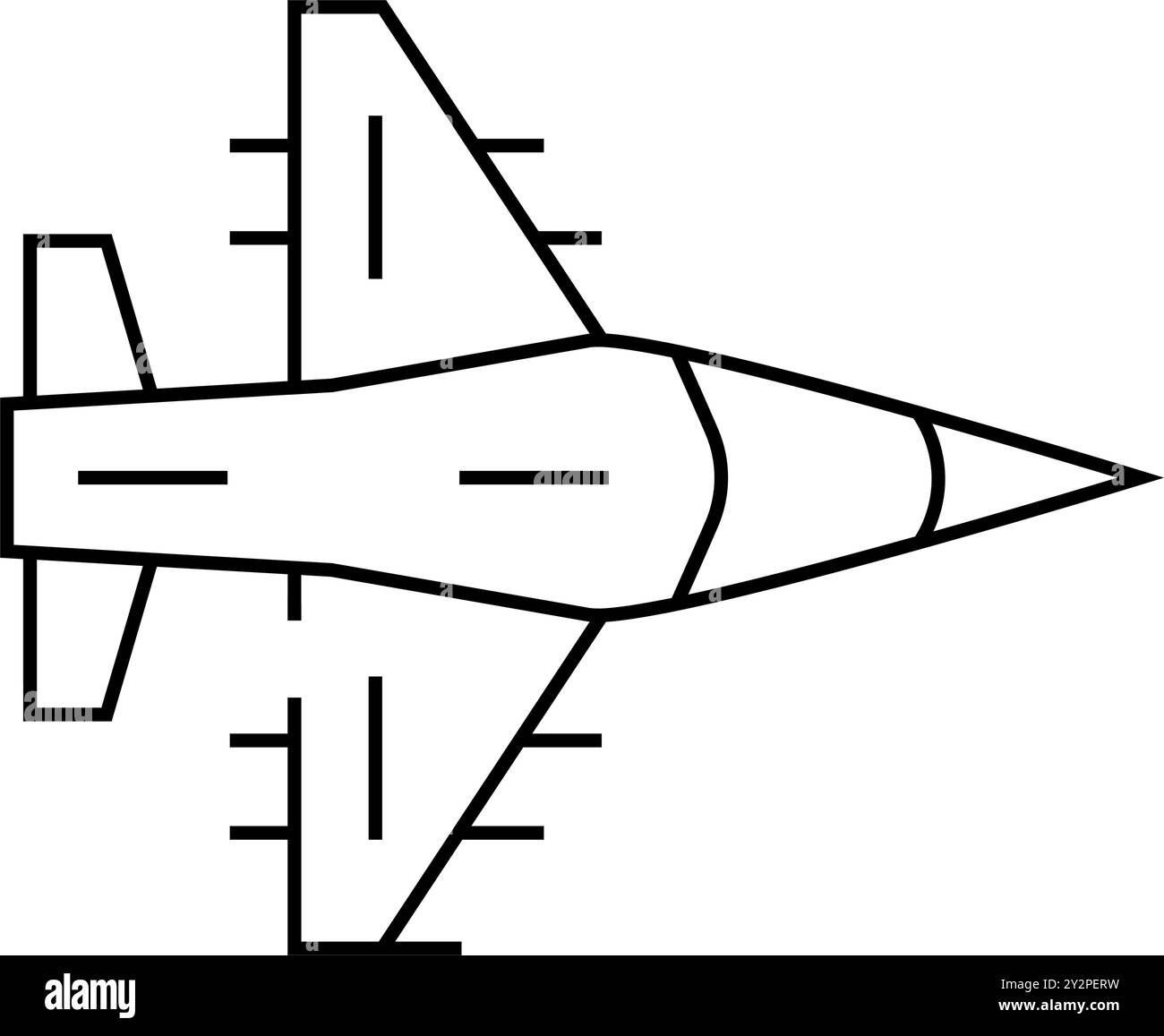 fighter jet airplane aircraft line icon vector illustration outerwear ...