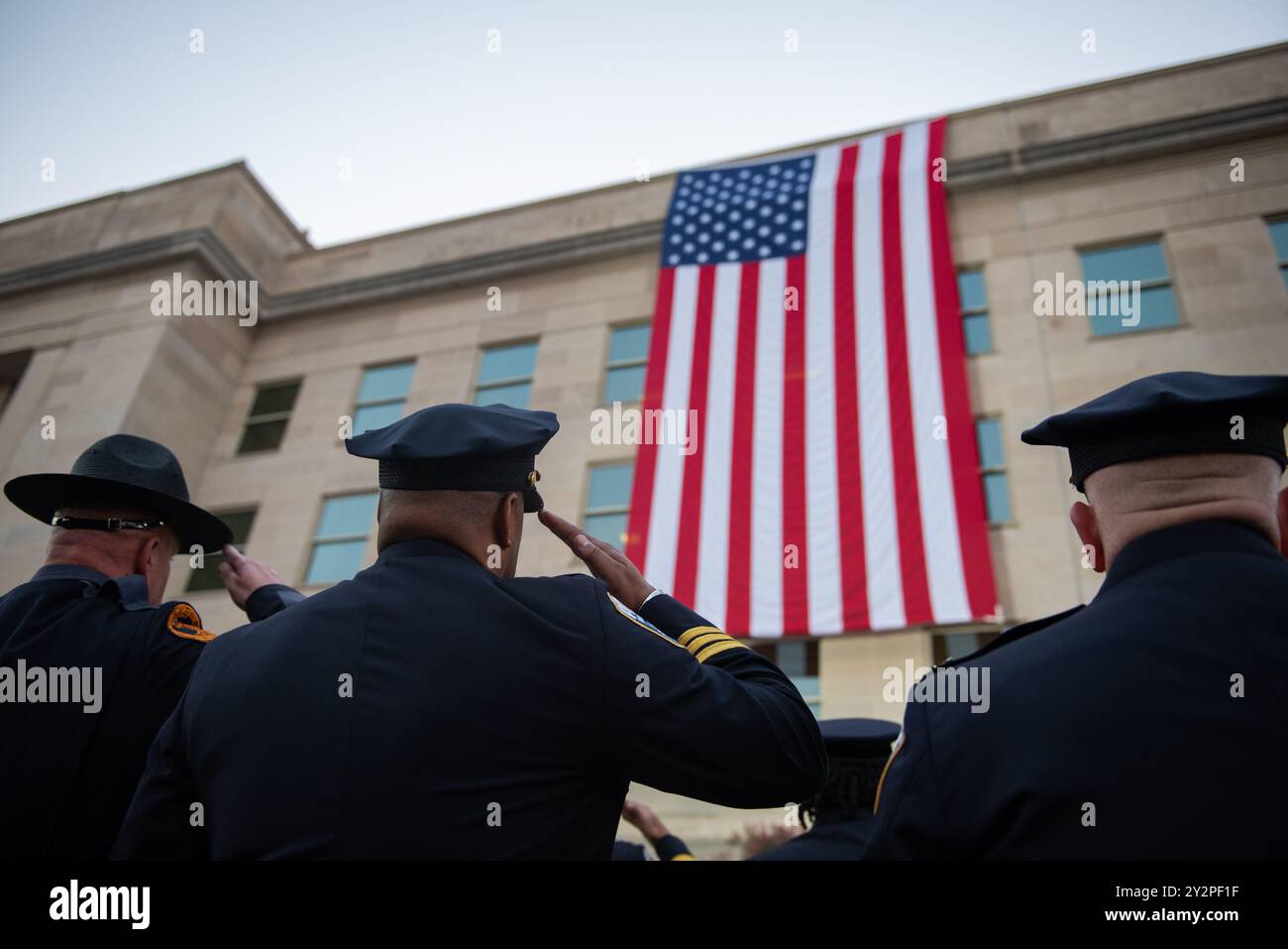 Arlington, United States. 11th Sep, 2024. The U.S. flag is unfurled on ...