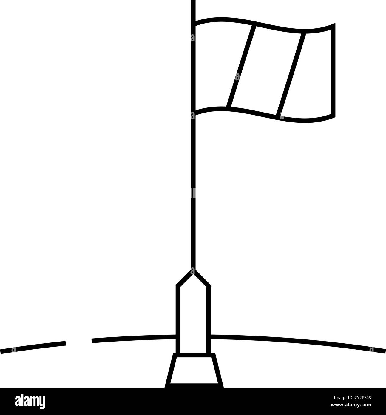 pole flag big line icon vector illustration Stock Vector Image & Art ...