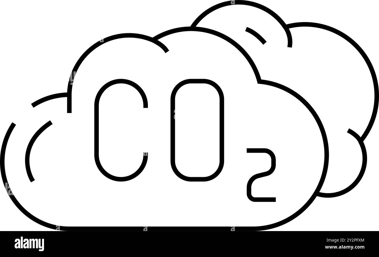 emissions co2 esg line icon vector illustration Stock Vector Image ...