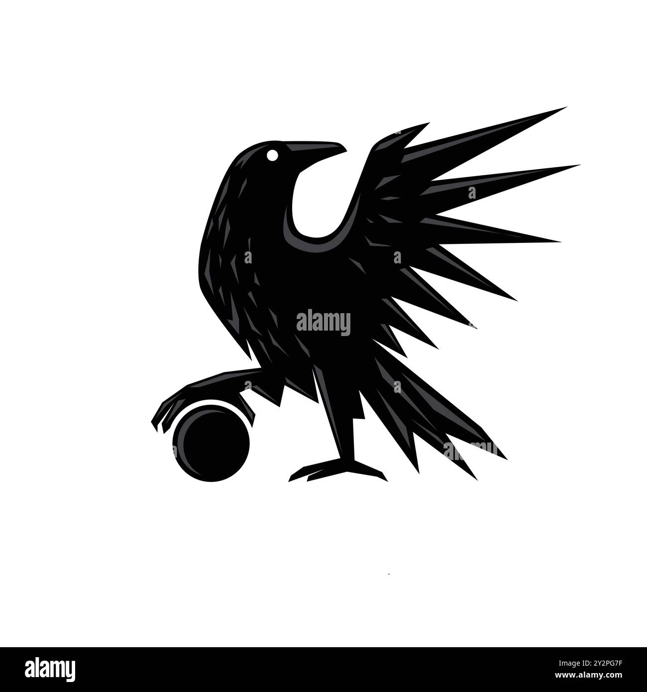 raven carried black ball silhouette vector illustration Stock Vector ...