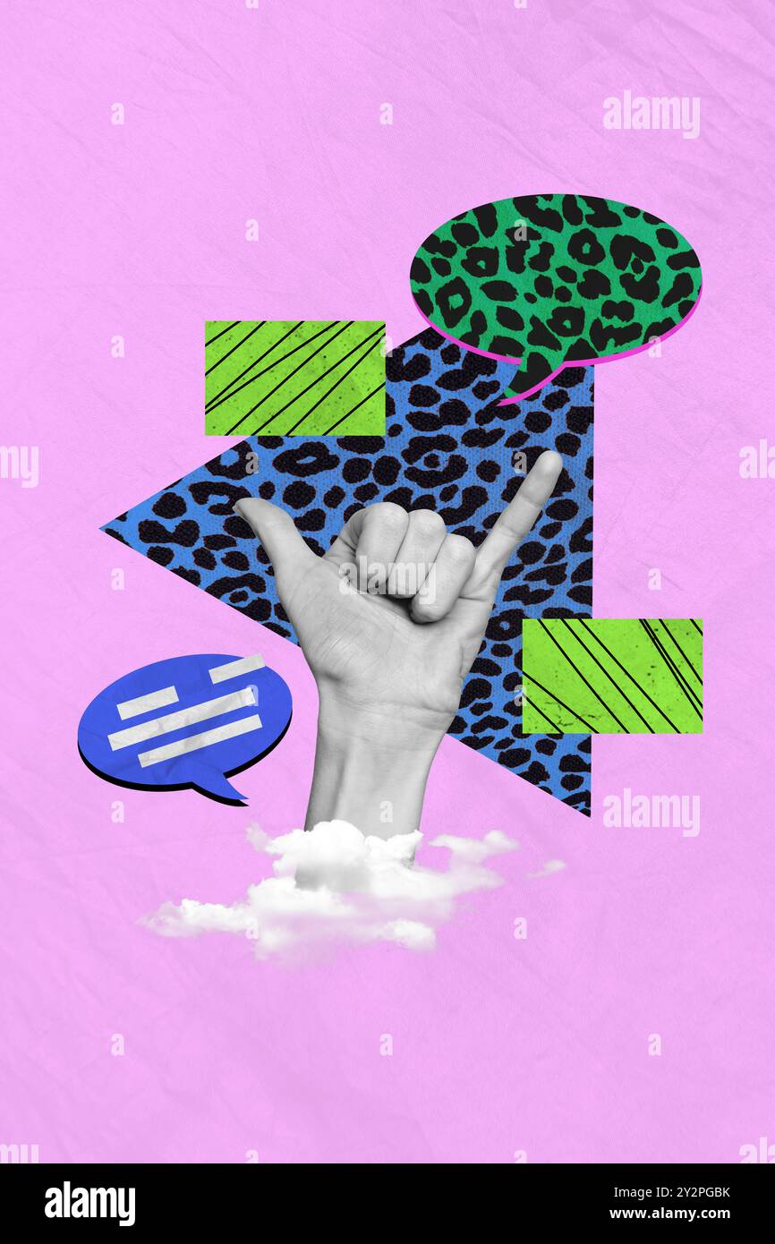 Composite trend artwork sketch image collage of monochrome skin hand ...