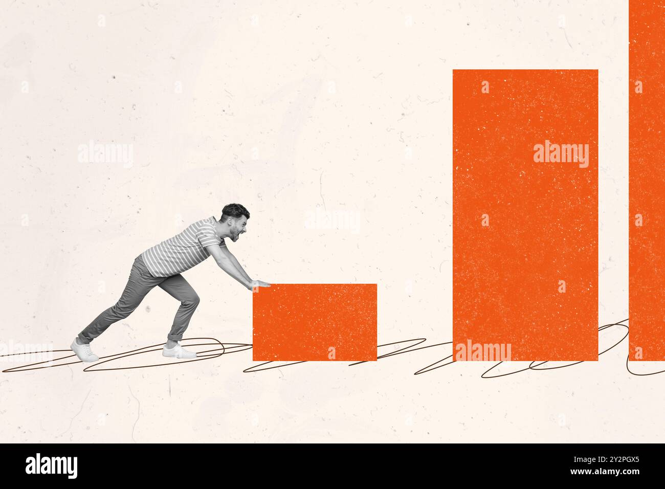 Trend artwork composite sketch image photo collage of beige orange ...