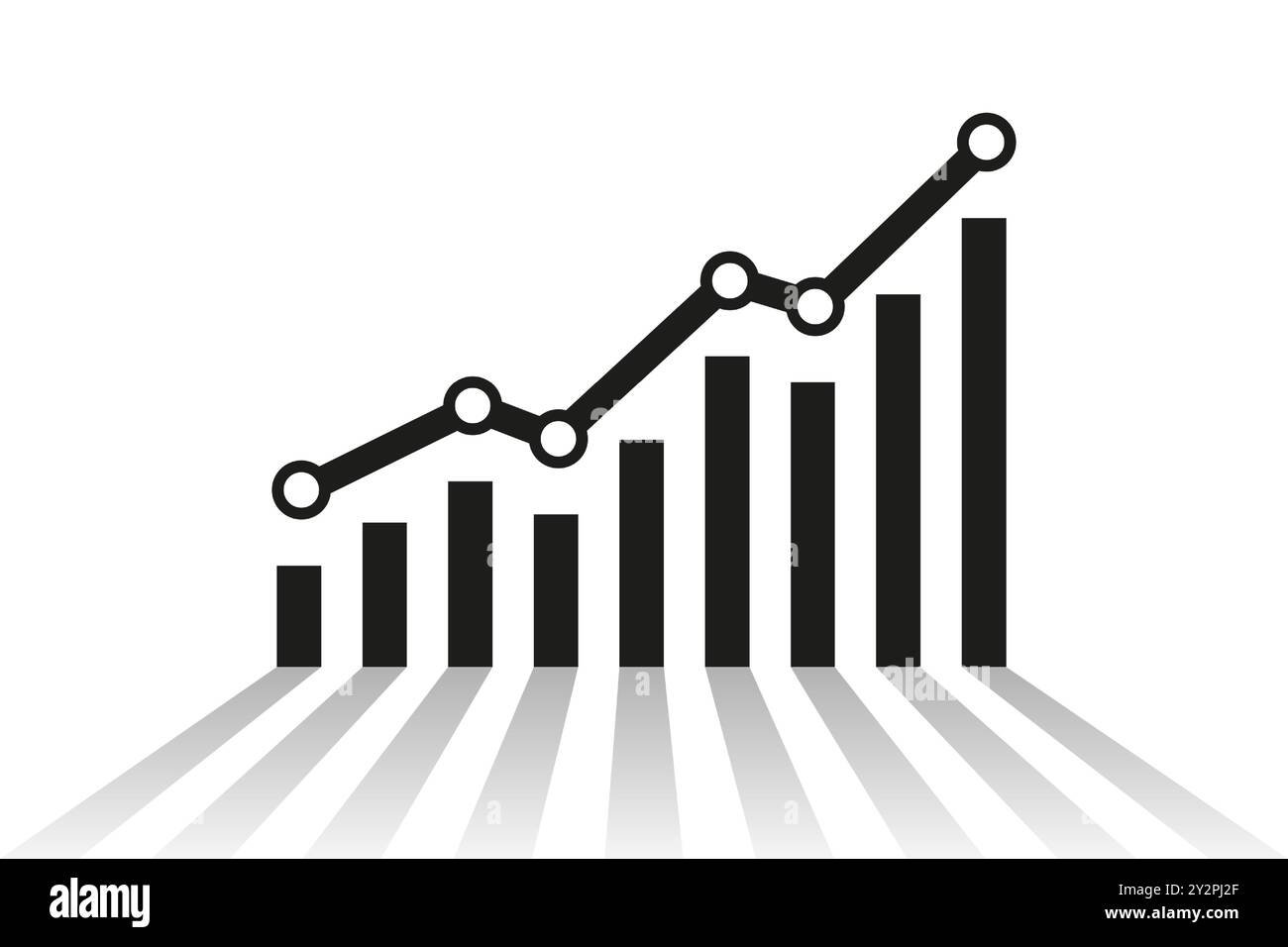 Graph with increase report. Diagram with rise and gain progress ...