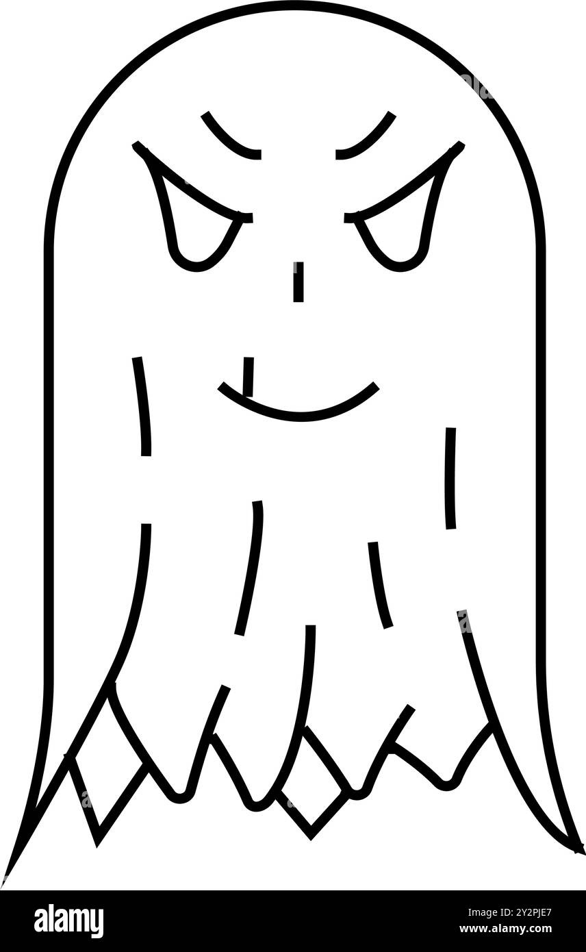 evil ghost line icon vector illustration Stock Vector Image & Art - Alamy