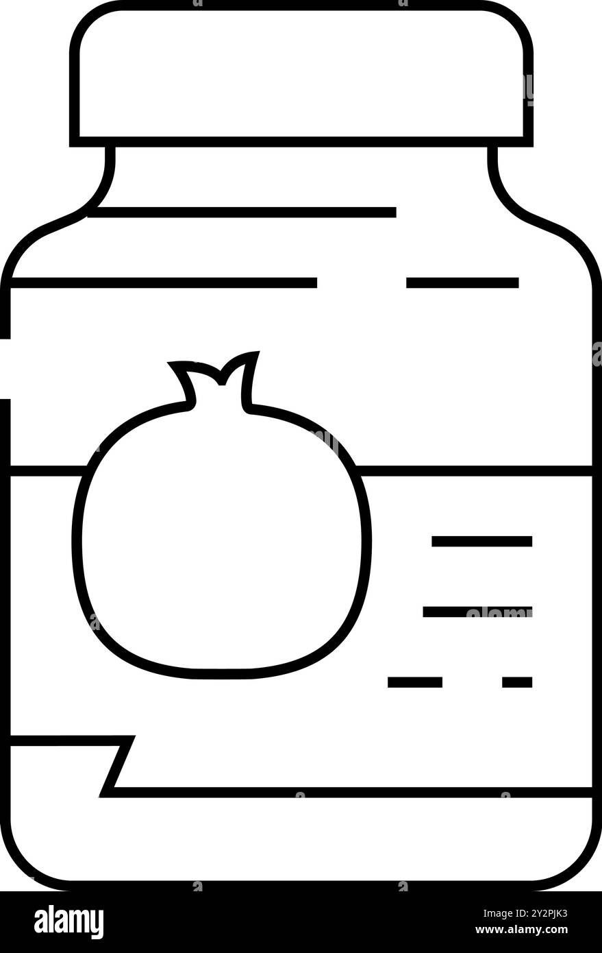 extract pomegranate line icon vector illustration Stock Vector Image ...