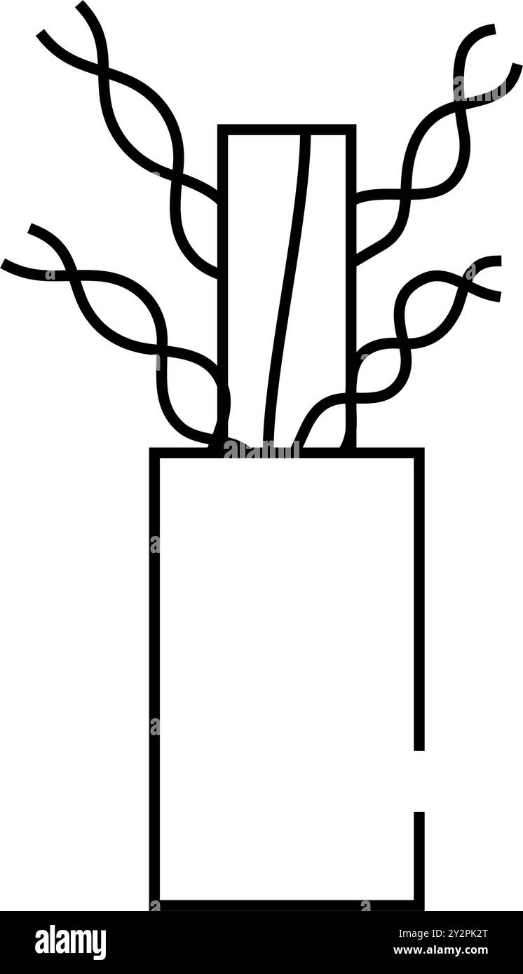 twisted pair cable line icon vector illustration Stock Vector Image ...