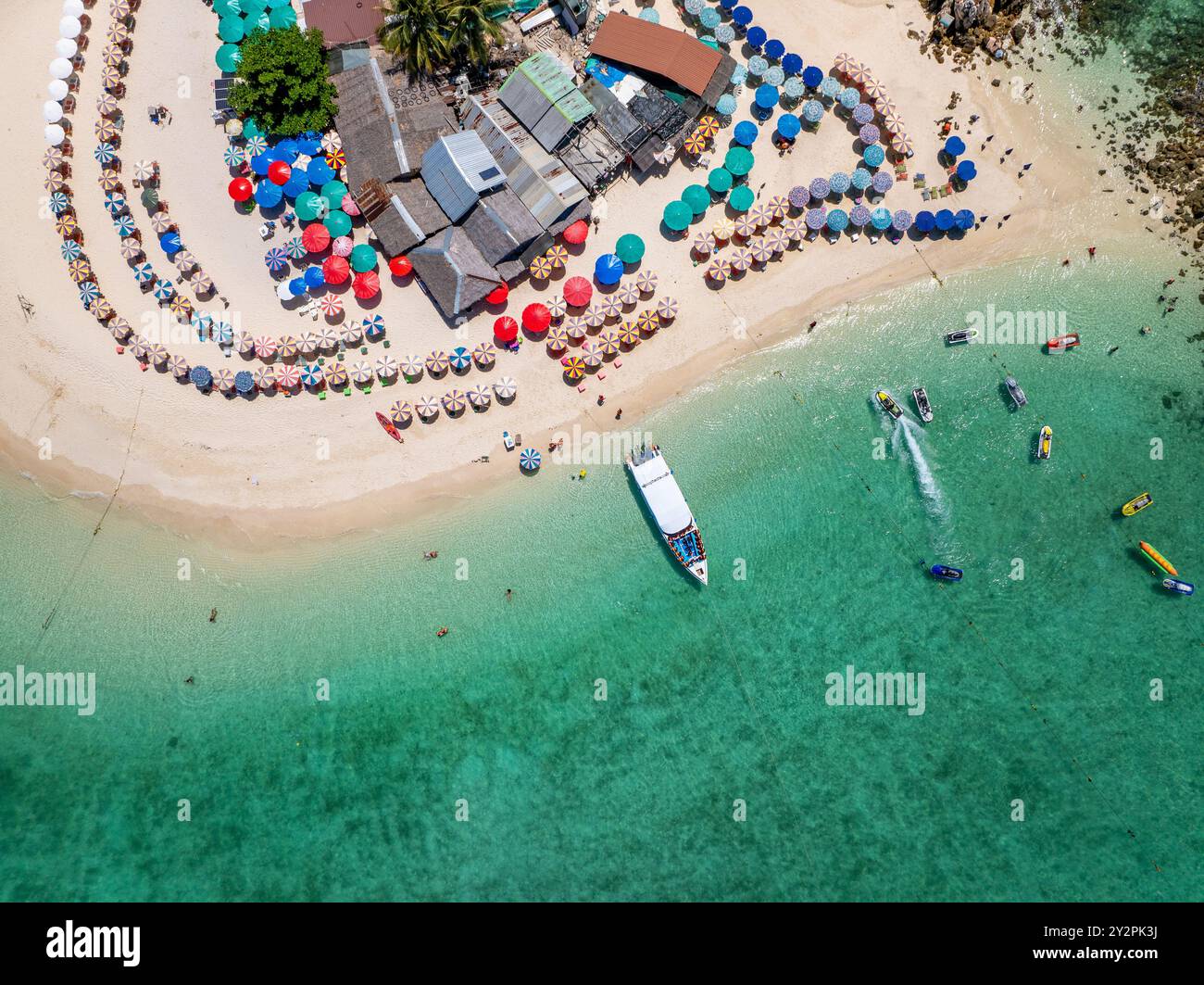 Koh Khai island Aerial drone view beautiful coral reefs and white sand ...