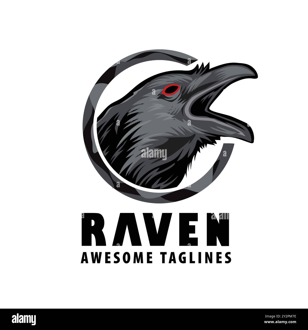 Vector illustration of raven bird head good for sport emblem Stock ...
