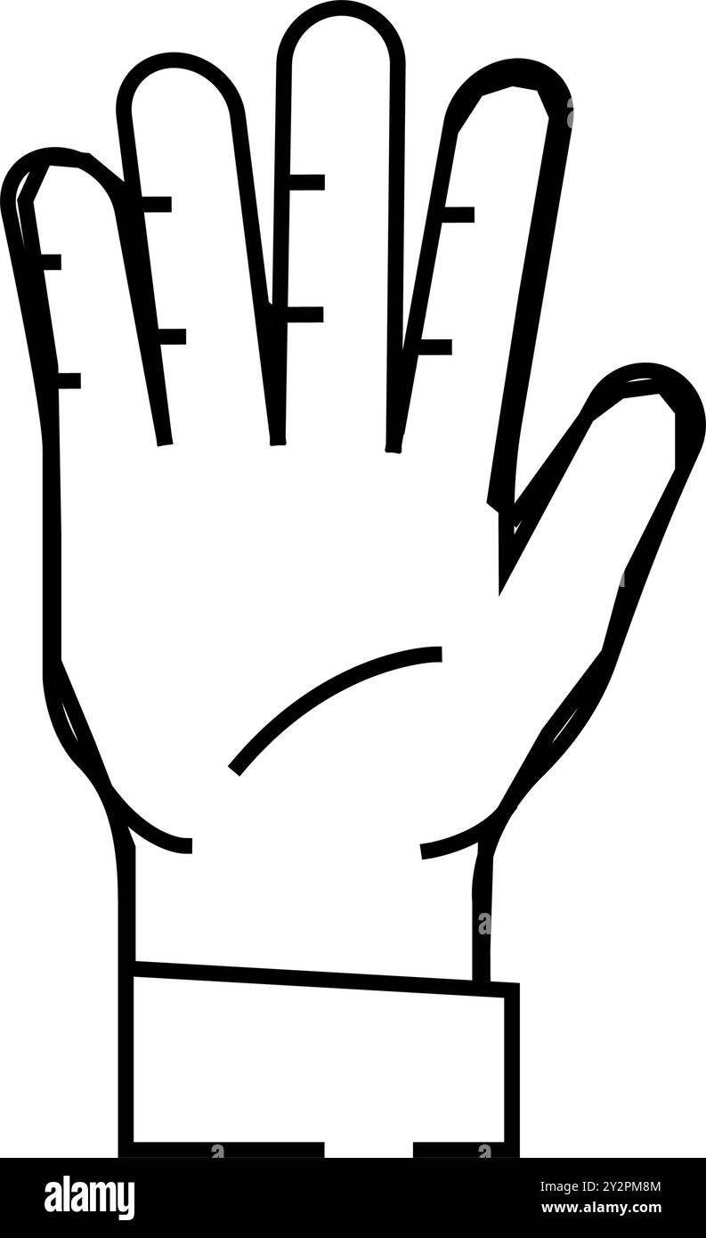 five number hand gesture line icon vector illustration Stock Vector Image & Art - Alamy