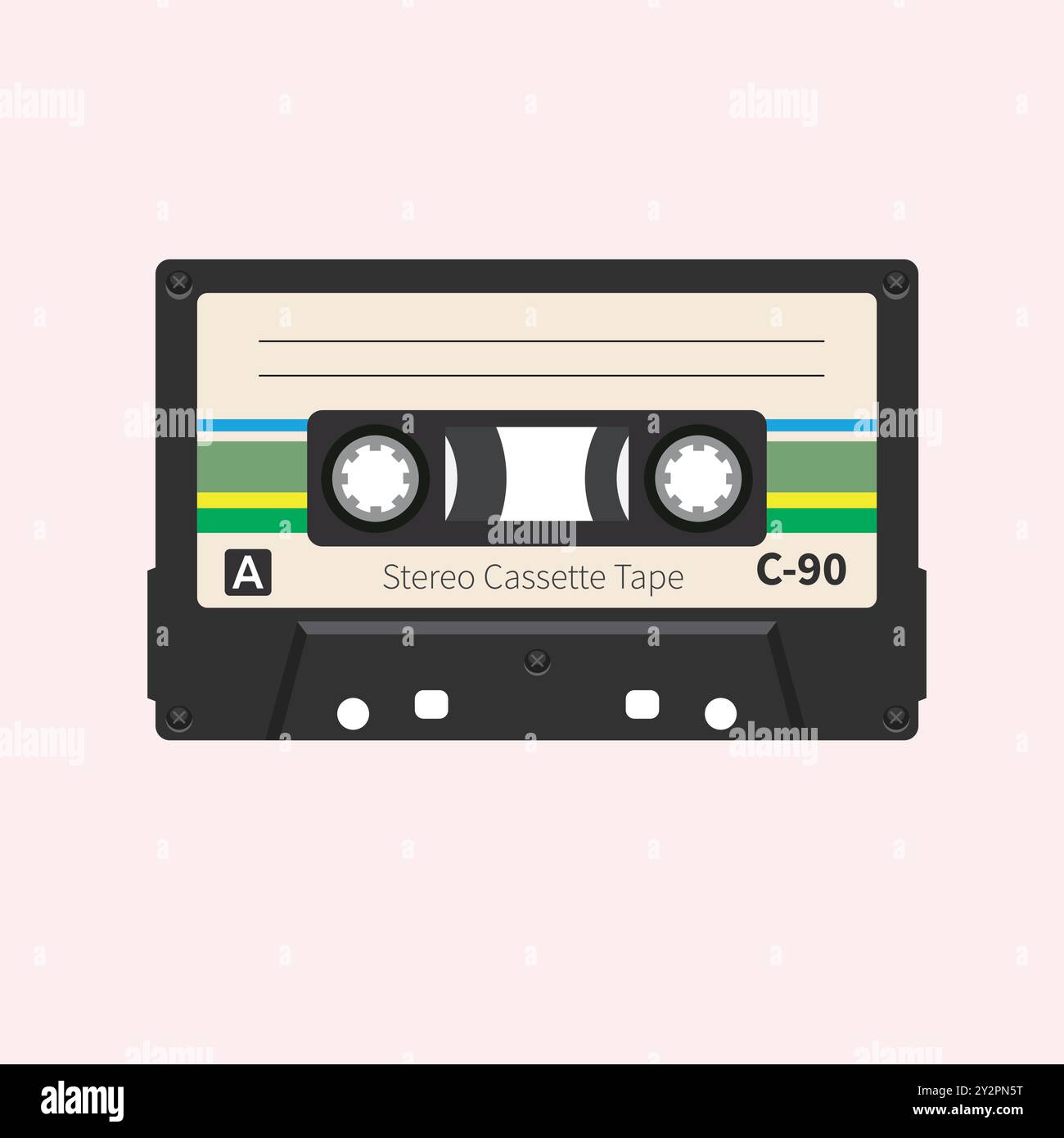 colorful Retro audio tape cassette. Flat design vector illustration ...
