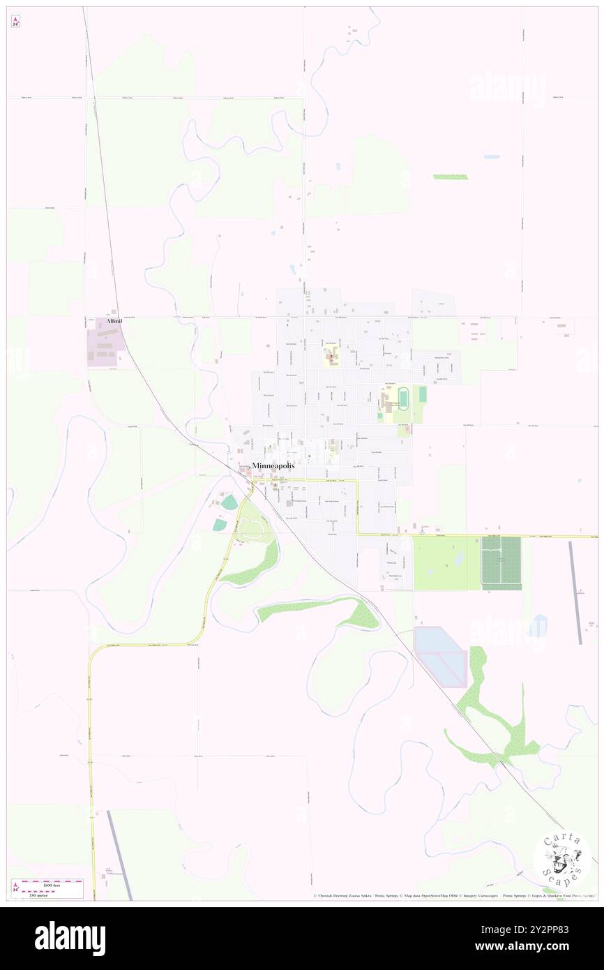 Map of minneapolis kansas Cut Out Stock Images & Pictures - Alamy