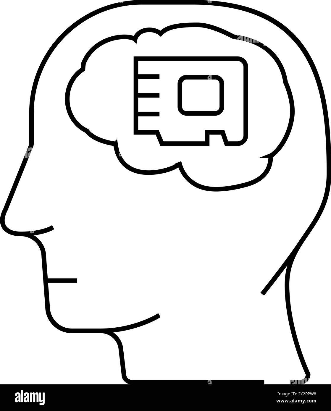 memory brain line icon vector illustration Stock Vector Image & Art - Alamy