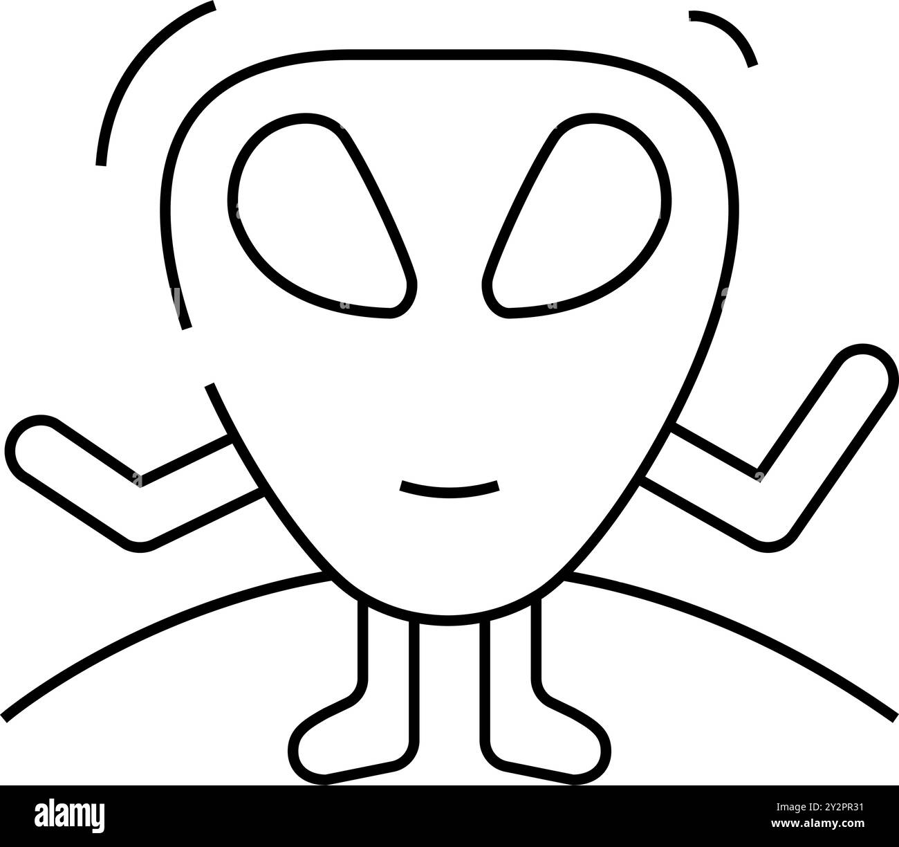 alien monster funny line icon vector illustration Stock Vector Image ...