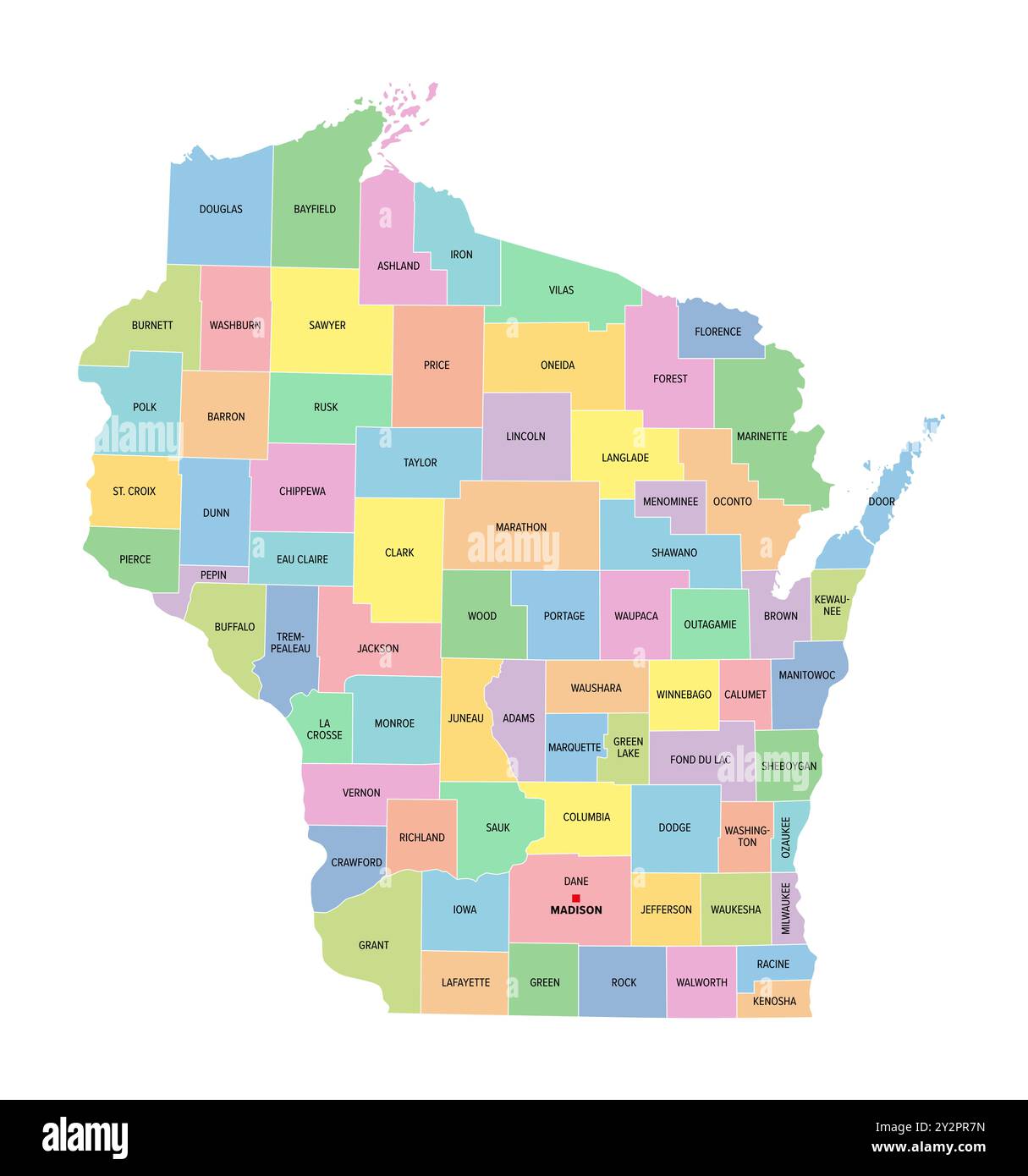 Map Of Wisconsin Showing Counties