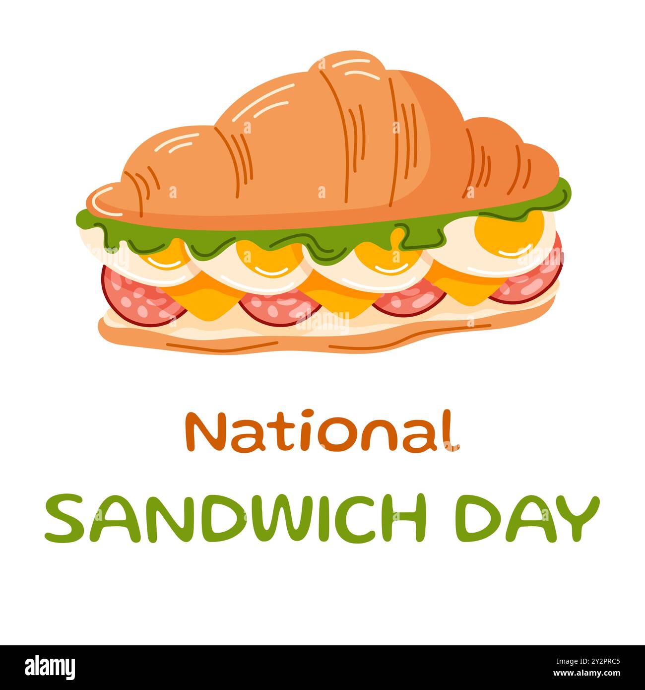 National Sandwich Day November 3 banner. Delicious sandwich with layers ...
