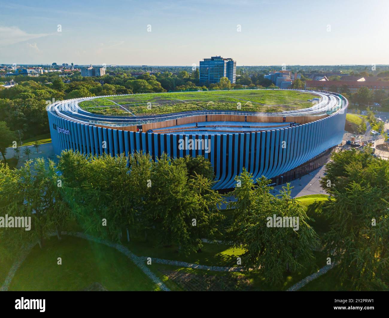 MUNICH, GERMANY, AUGUST 28, 2024: Aerial View of SAP Garden, the new ...