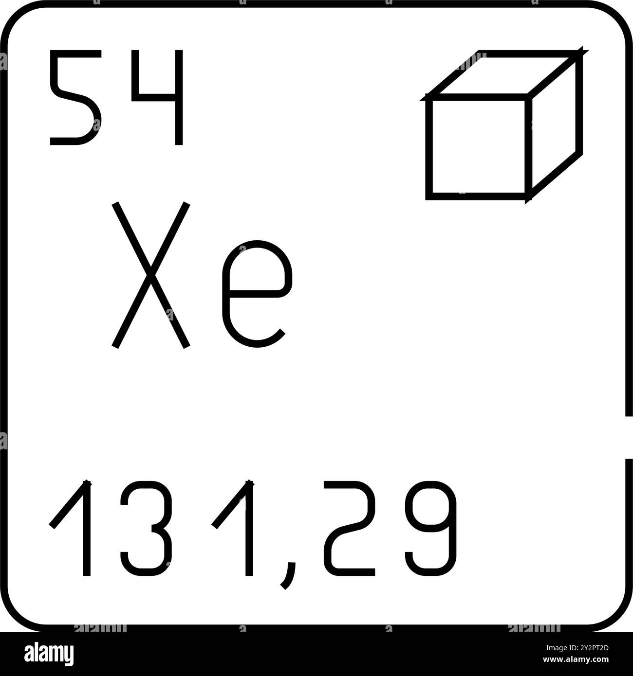 xenon chemical element line icon vector illustration Stock Vector Image ...