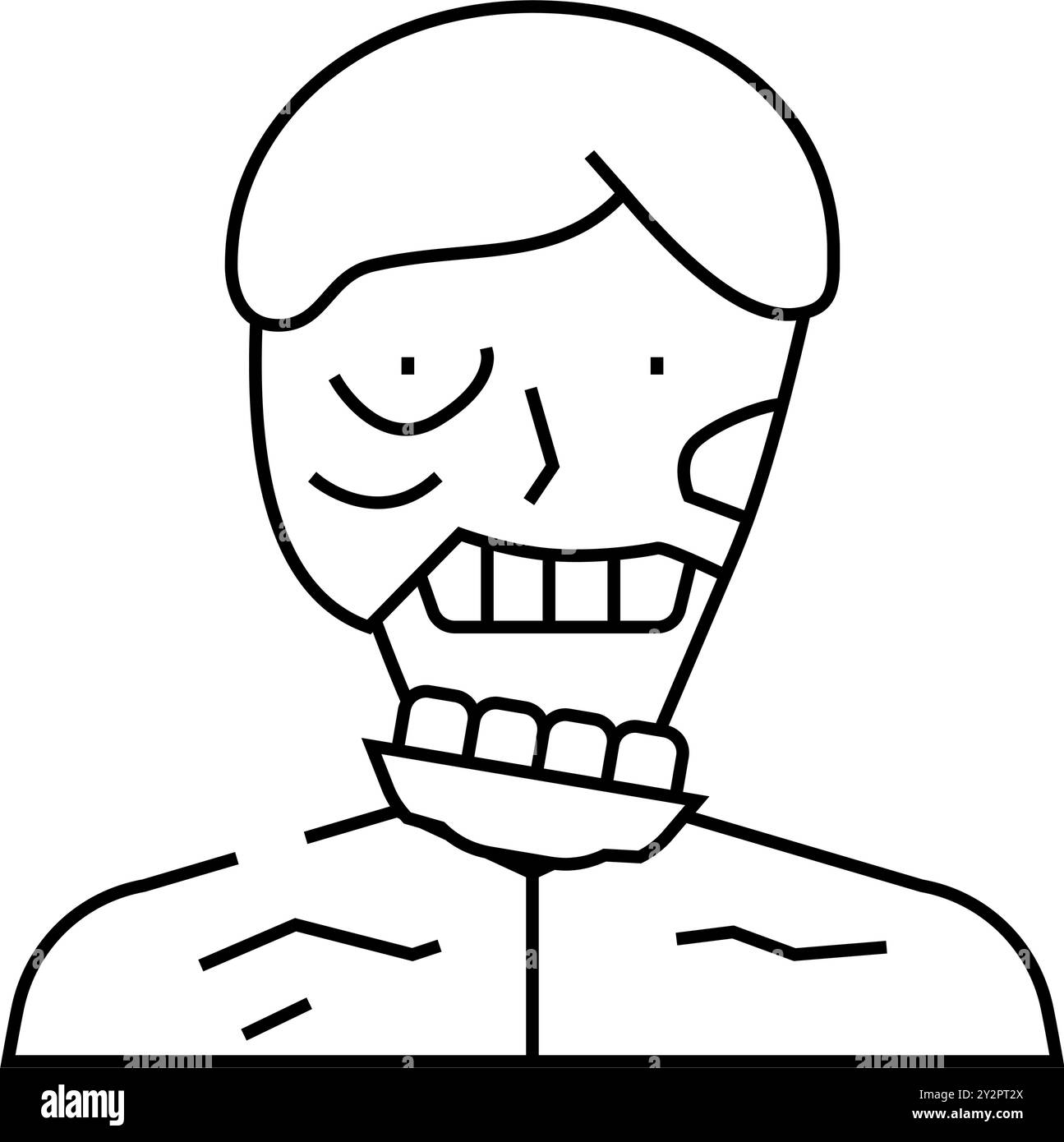 zombie scary line icon vector illustration Stock Vector Image & Art - Alamy