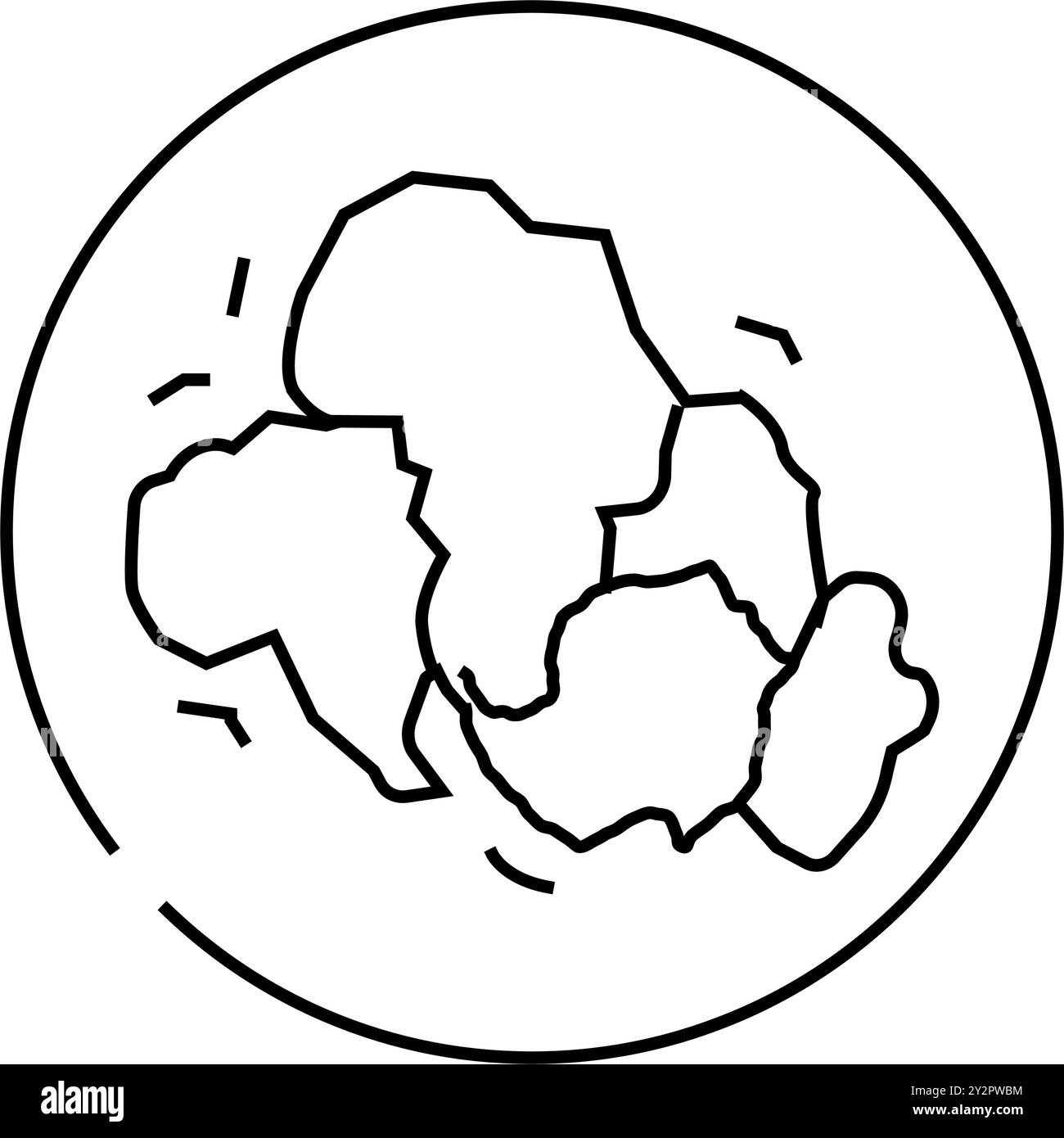 gondwana earth continent map line icon vector illustration Stock Vector ...