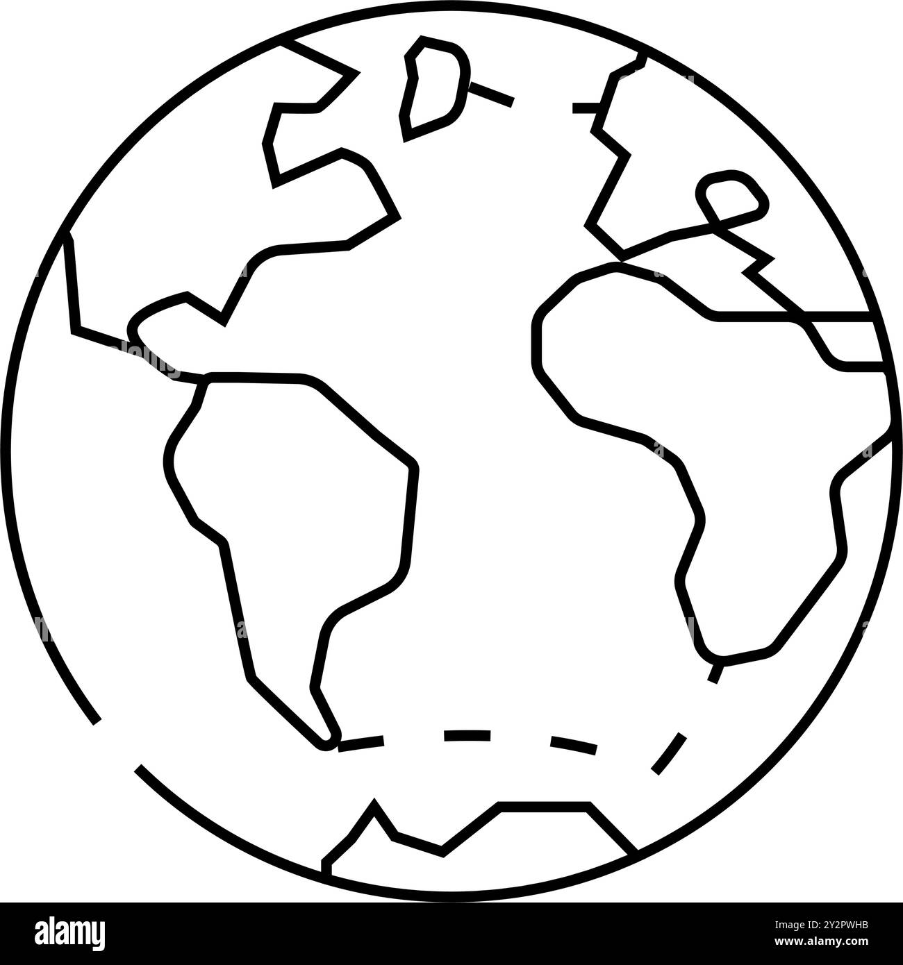 atlantic ocean map line icon vector illustration Stock Vector Image ...