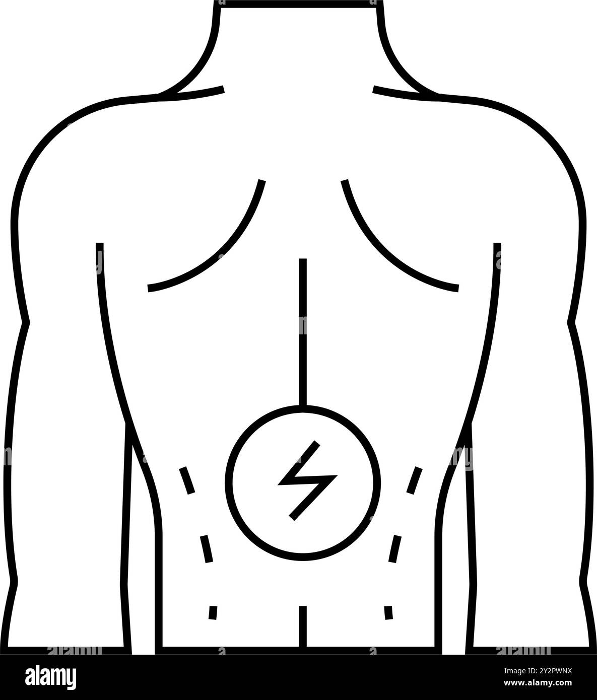 lower back pain body ache line icon vector illustration Stock Vector ...