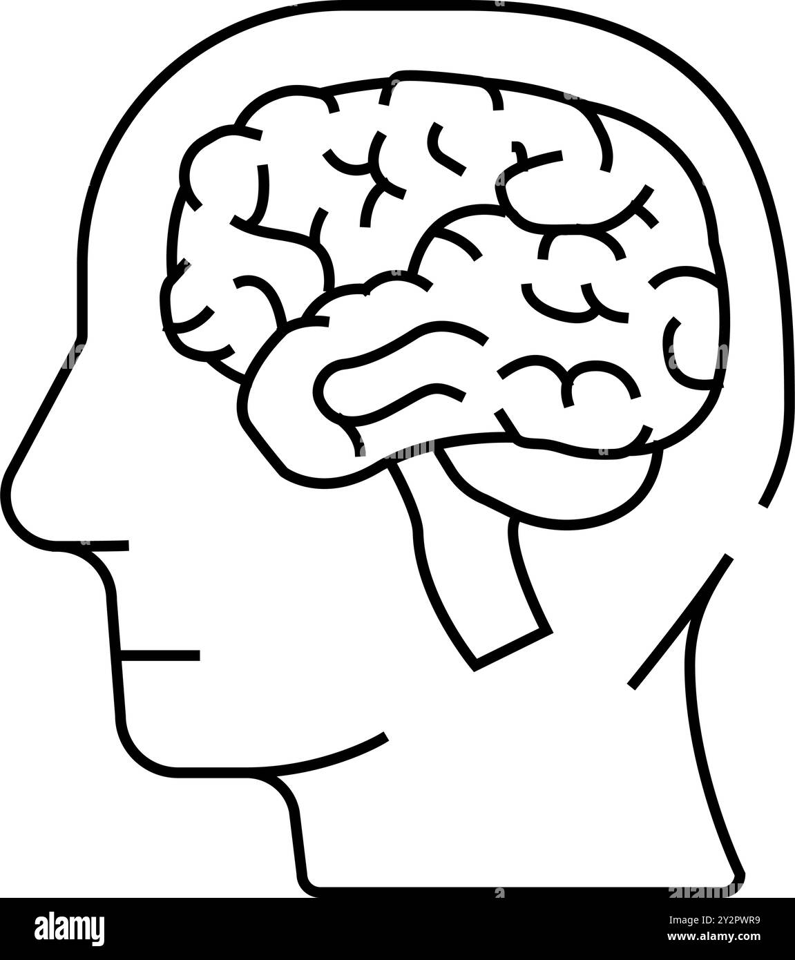 human brain line icon vector illustration Stock Vector Image & Art - Alamy