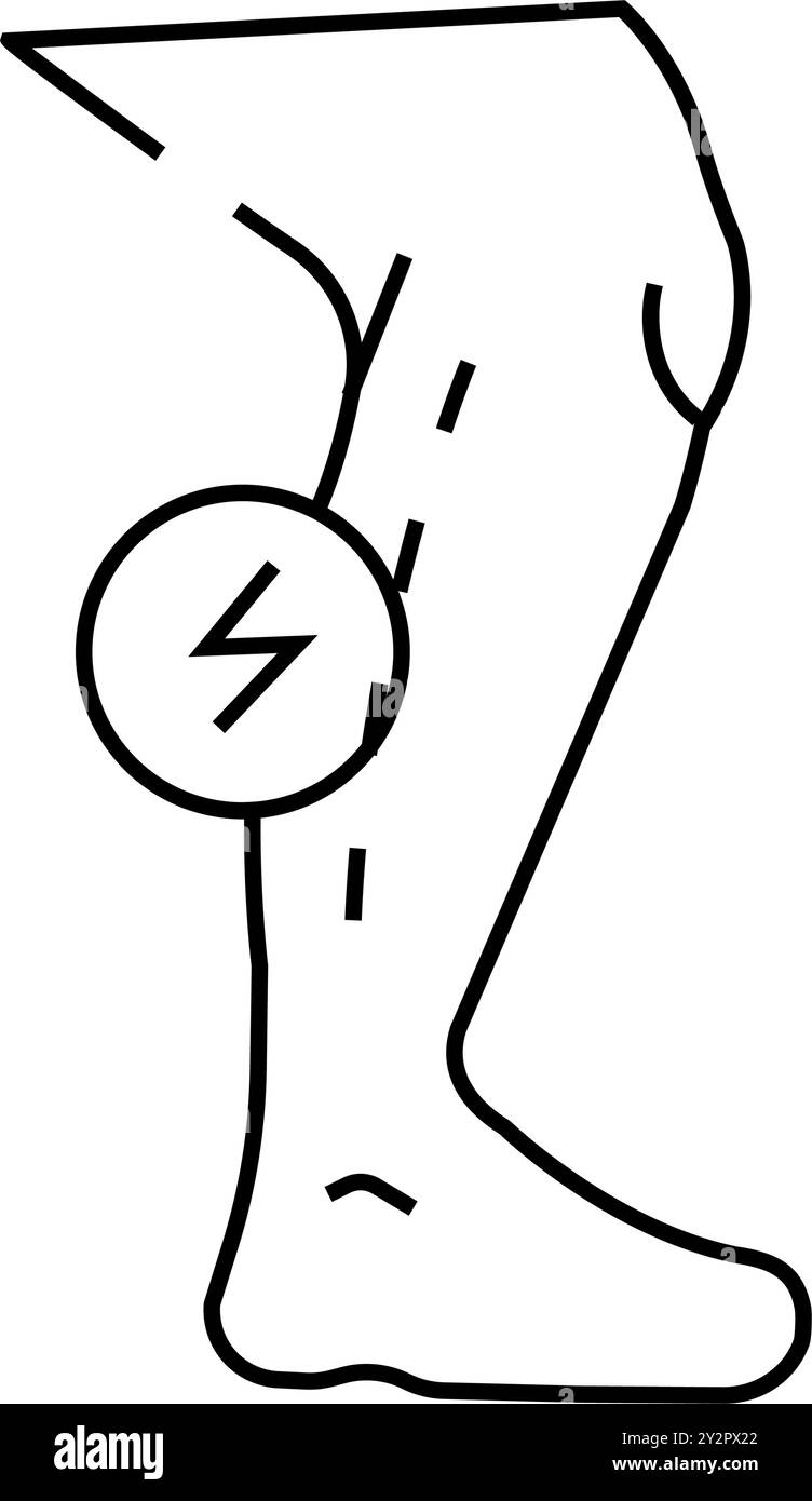 leg pain body ache line icon vector illustration Stock Vector Image ...