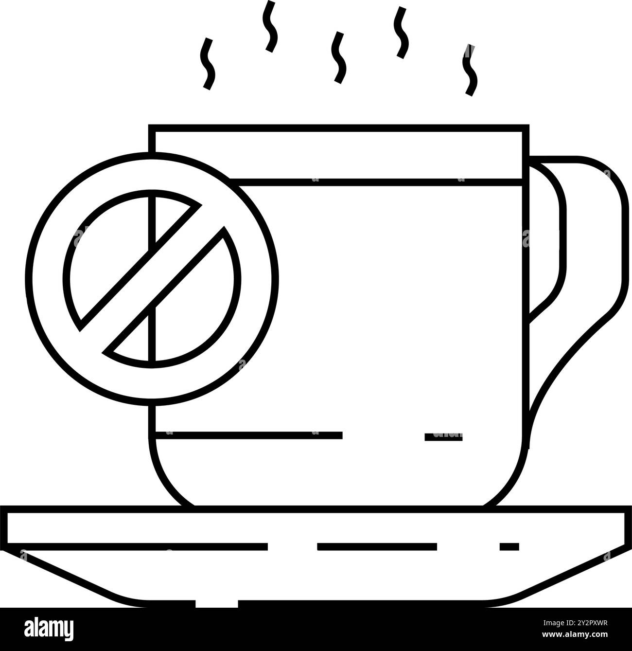 reduce caffeine intake headache treatment line icon vector illustration ...