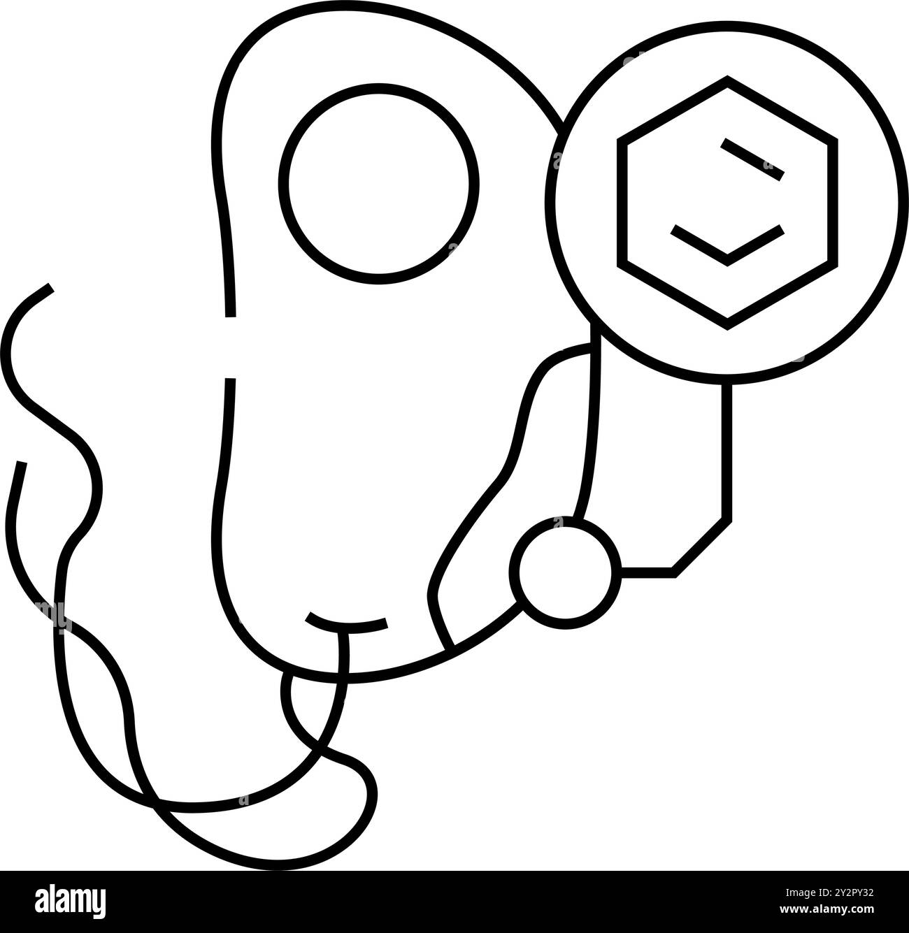 cell molecular structure line icon vector illustration Stock Vector ...