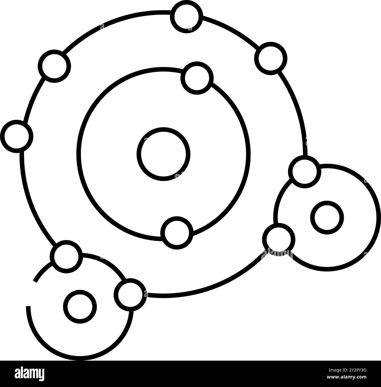 connection molecular structure line icon vector illustration Stock ...
