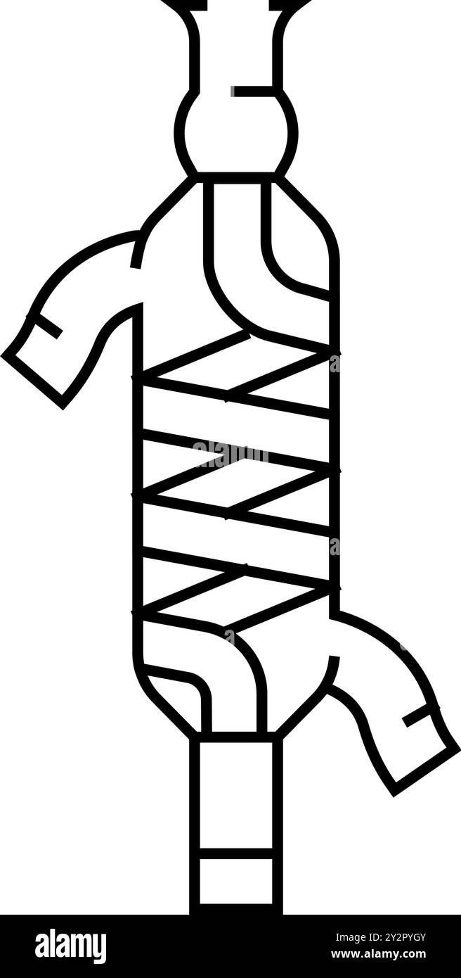 fractionating column chemical glassware lab line icon vector ...