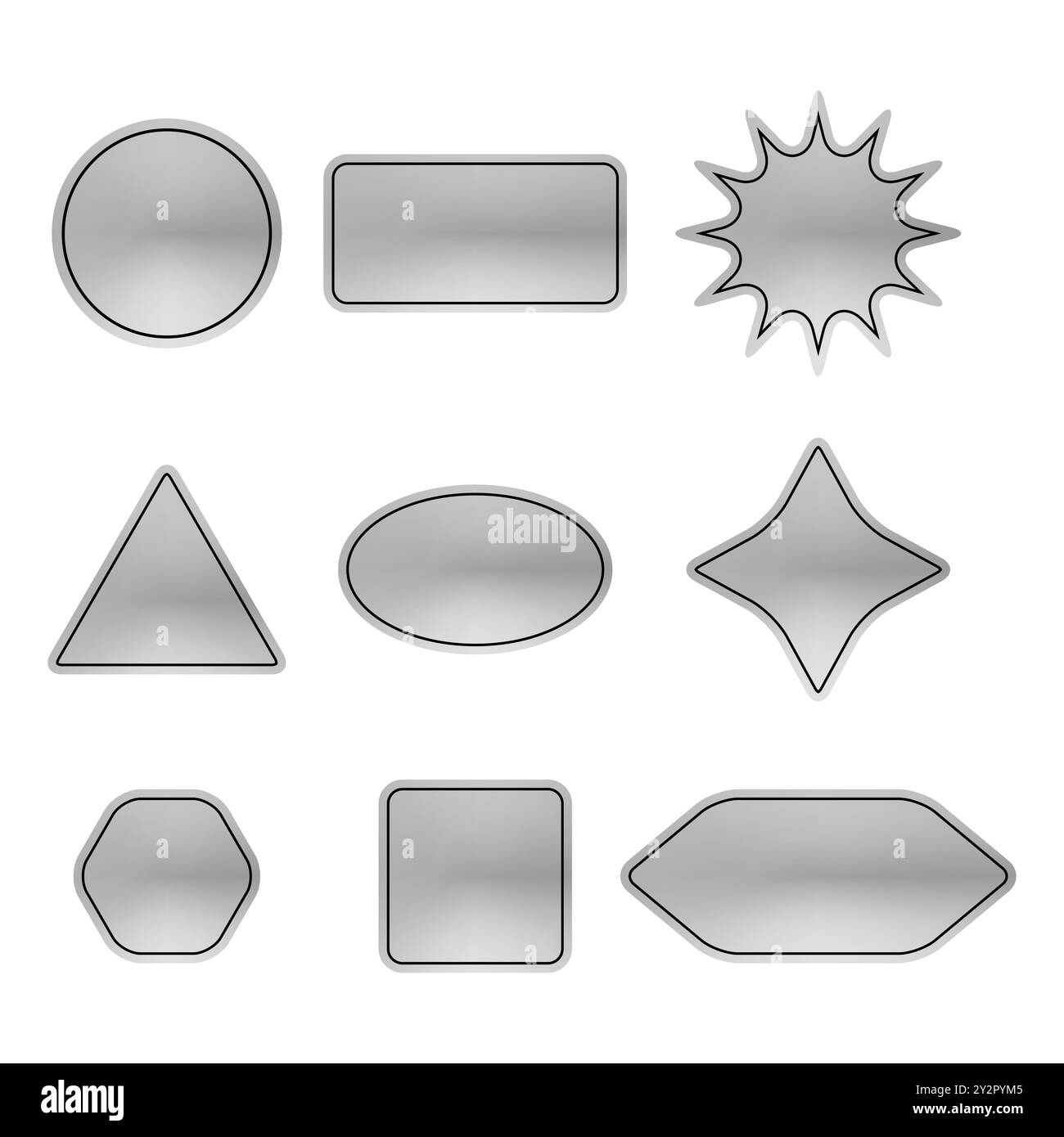 Vector holographic stickers pack. Set of grey labels. Hologram labels ...